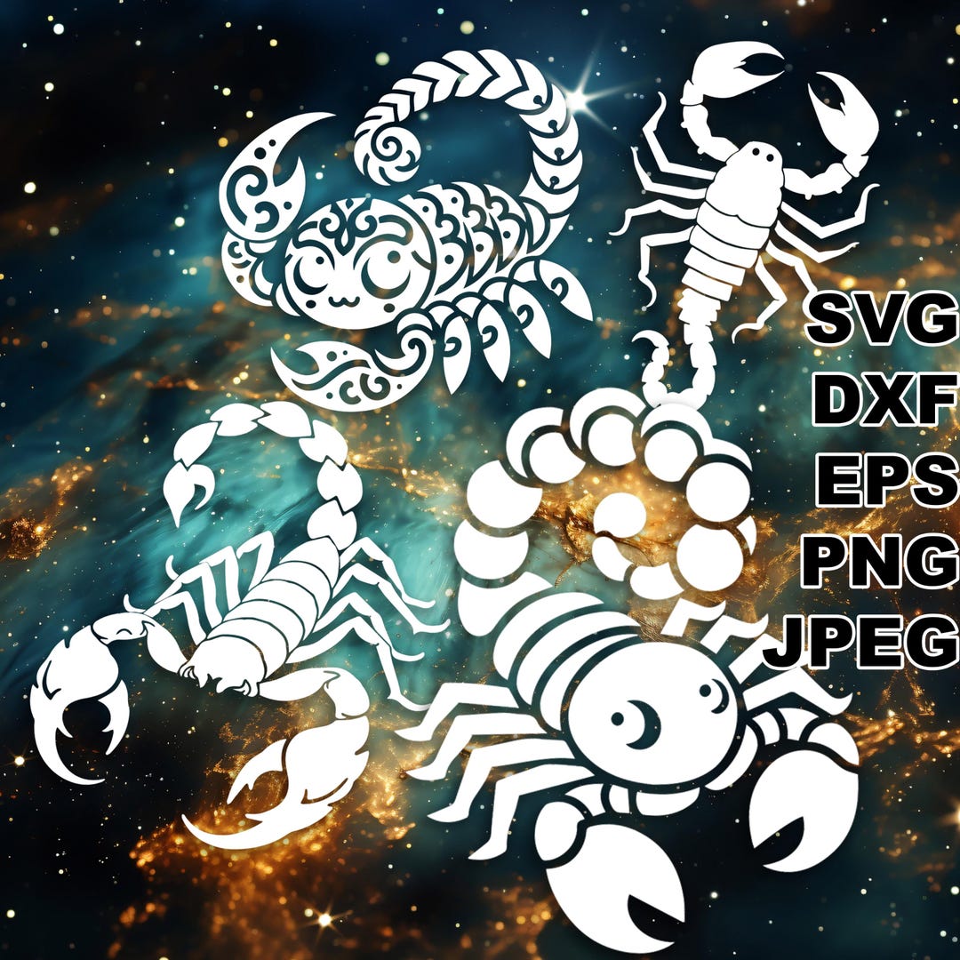 Scorpio SVG Cut Files svg Dxf Png Eps Jpeg Silhouette & Cricut, Digital ...