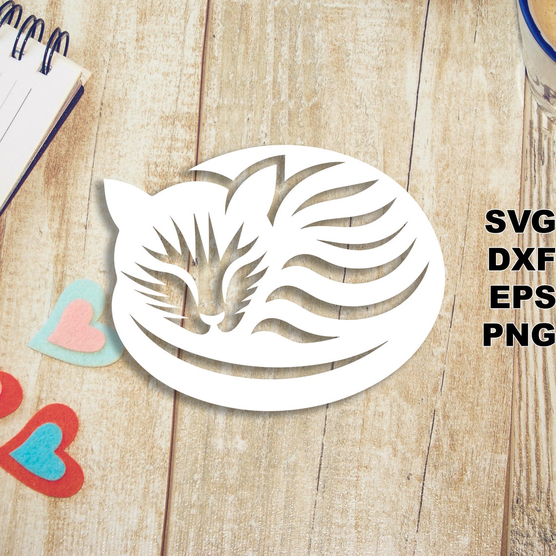 Tabby Cat SVG Cut Files (svg Dxf Png Eps) Silhouette & Cricut, Digital ...