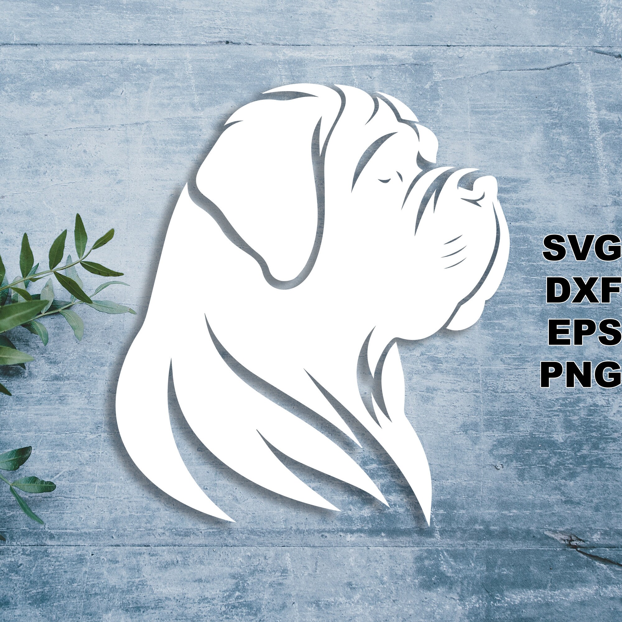 English Mastiff SVG Cut Files svg Dxf Png Eps Silhouette & Cricut ...