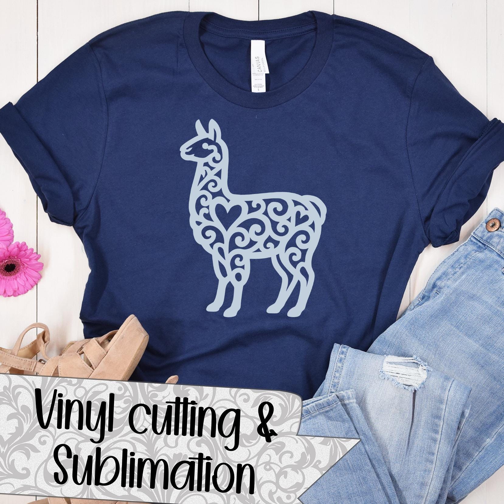 Lovely Llamas SVG Cut Files (svg Dxf Png Eps Jpeg) Silhouette & Cricut ...