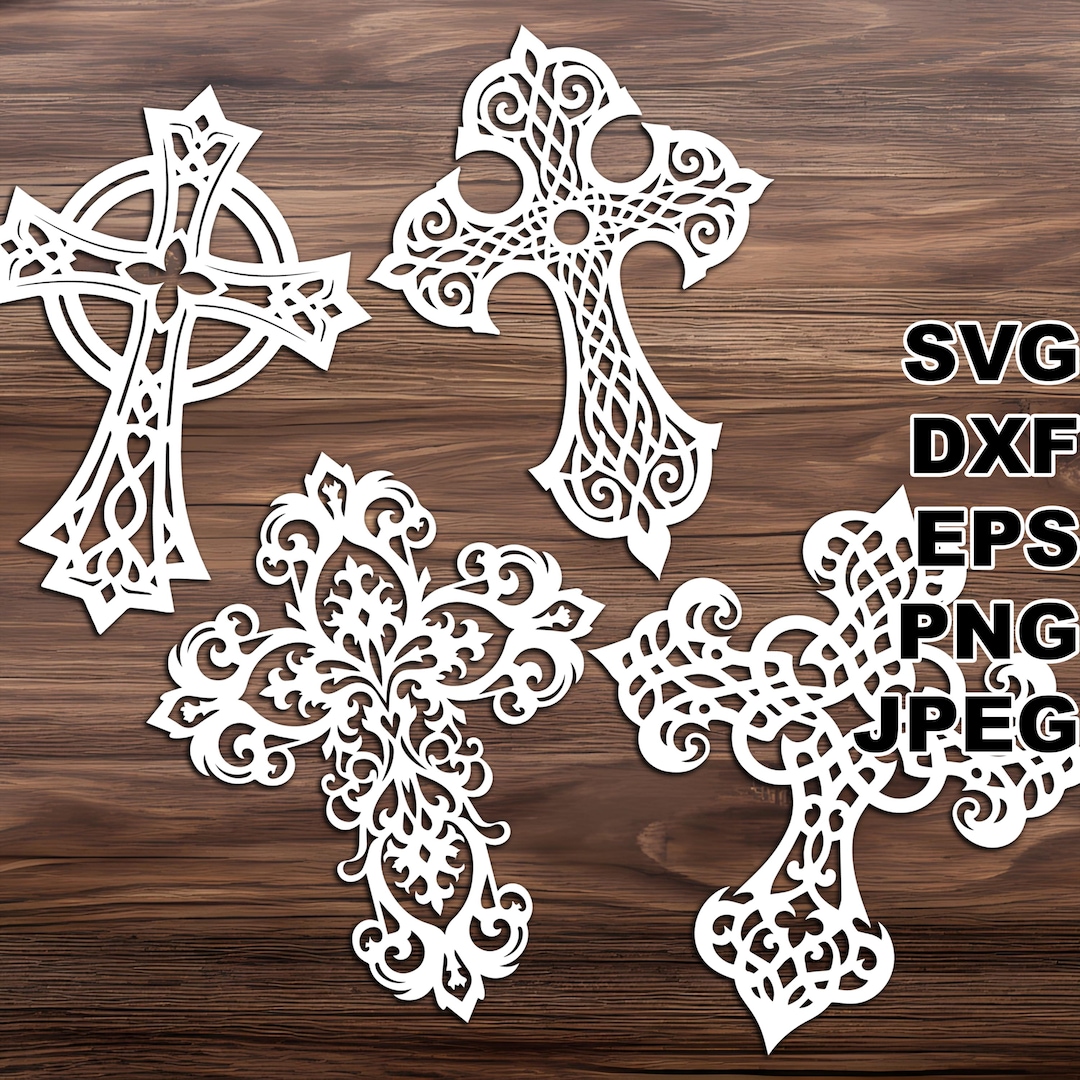 More Filigree Crosses SVG Cut Files (svg Dxf Png Eps Jpeg) Silhouette ...