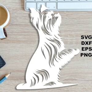 Yorkie SVG Cut Files (svg Dxf Png Eps) Silhouette & Cricut, Digital ...