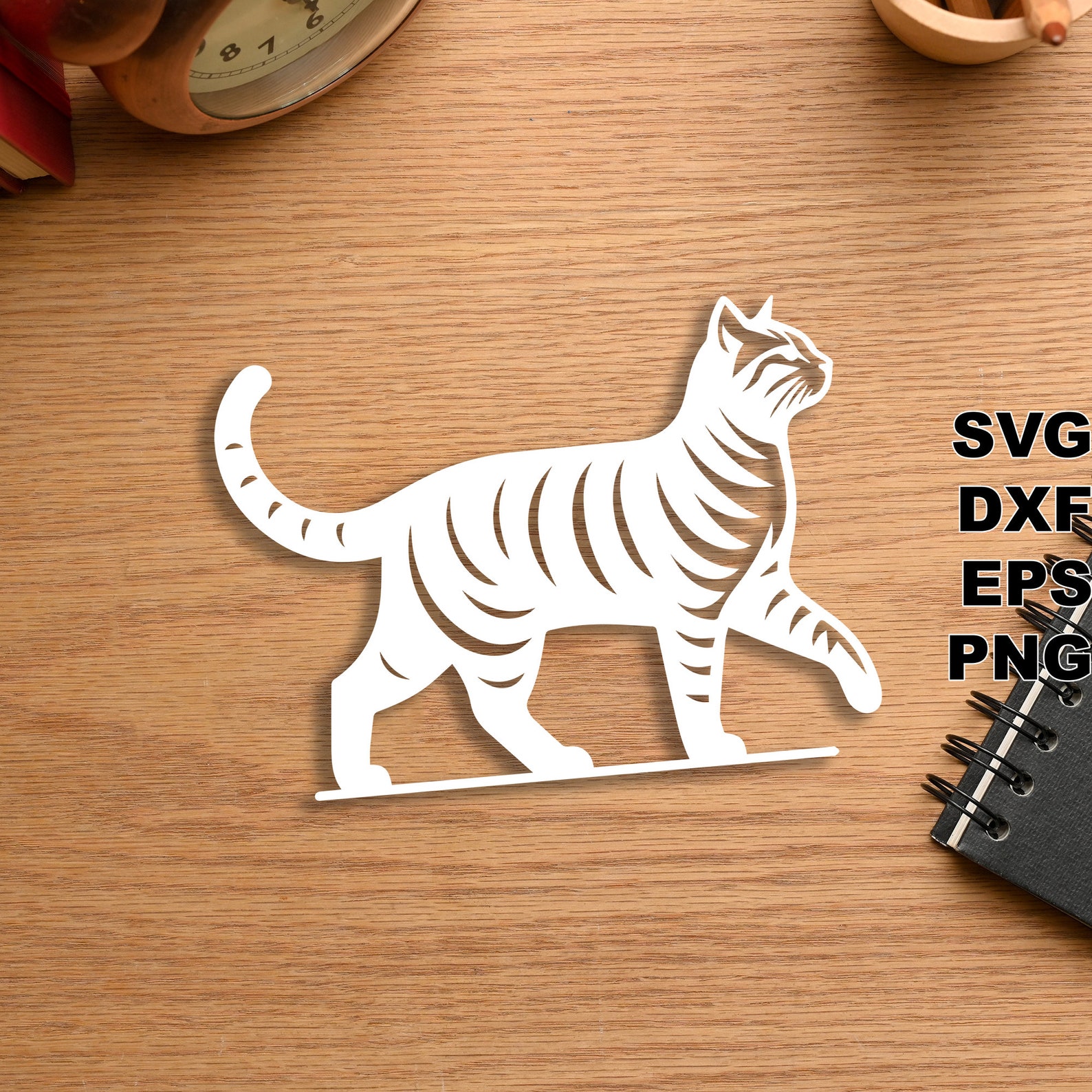 Tabby Cat SVG Cut Files (svg Dxf Png Eps) Silhouette & Cricut, Digital ...