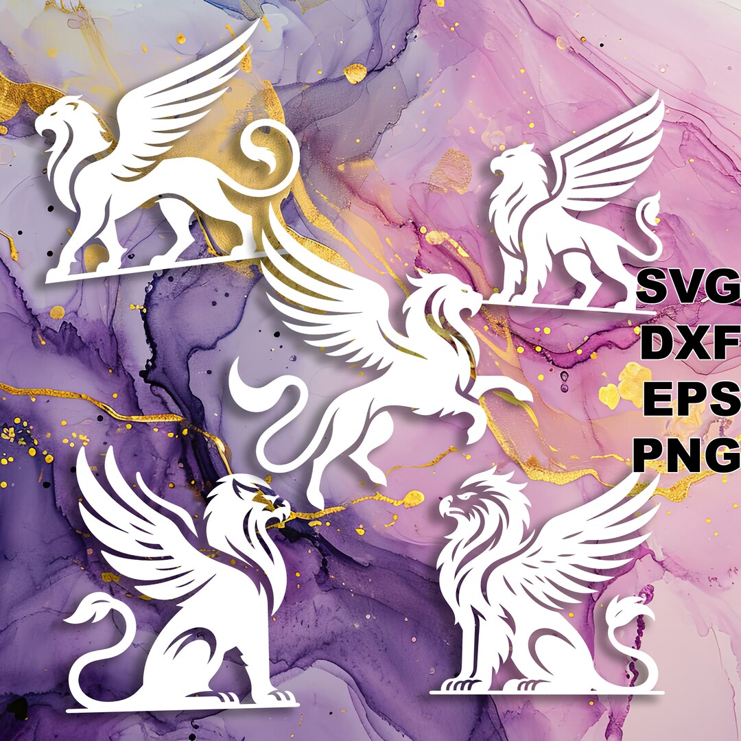 Griffon SVG Cut Files (svg Dxf Png Eps) Silhouette & Cricut, Digital ...