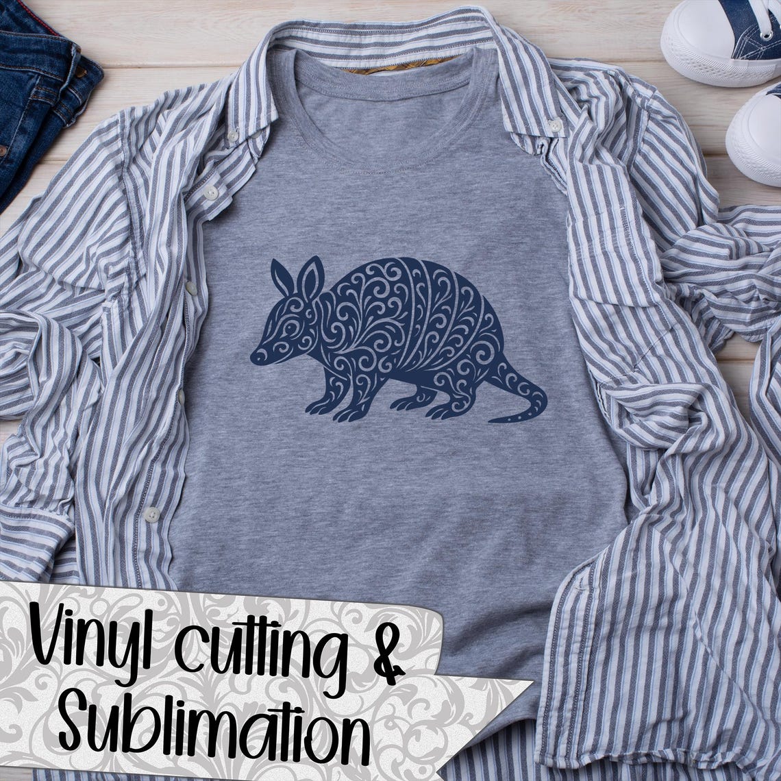 Filigree Armadillo SVG Cut Files (svg Dxf Png Eps Jpeg) Silhouette ...