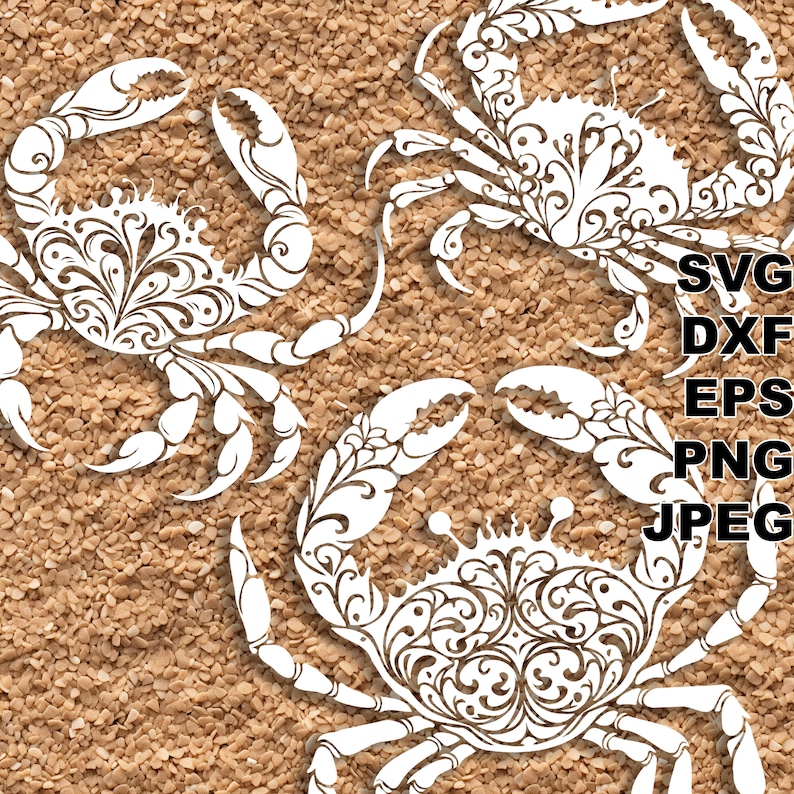 Crab SVG Cut Files svg Dxf Png Eps Jpg Silhouette & Cricut ...