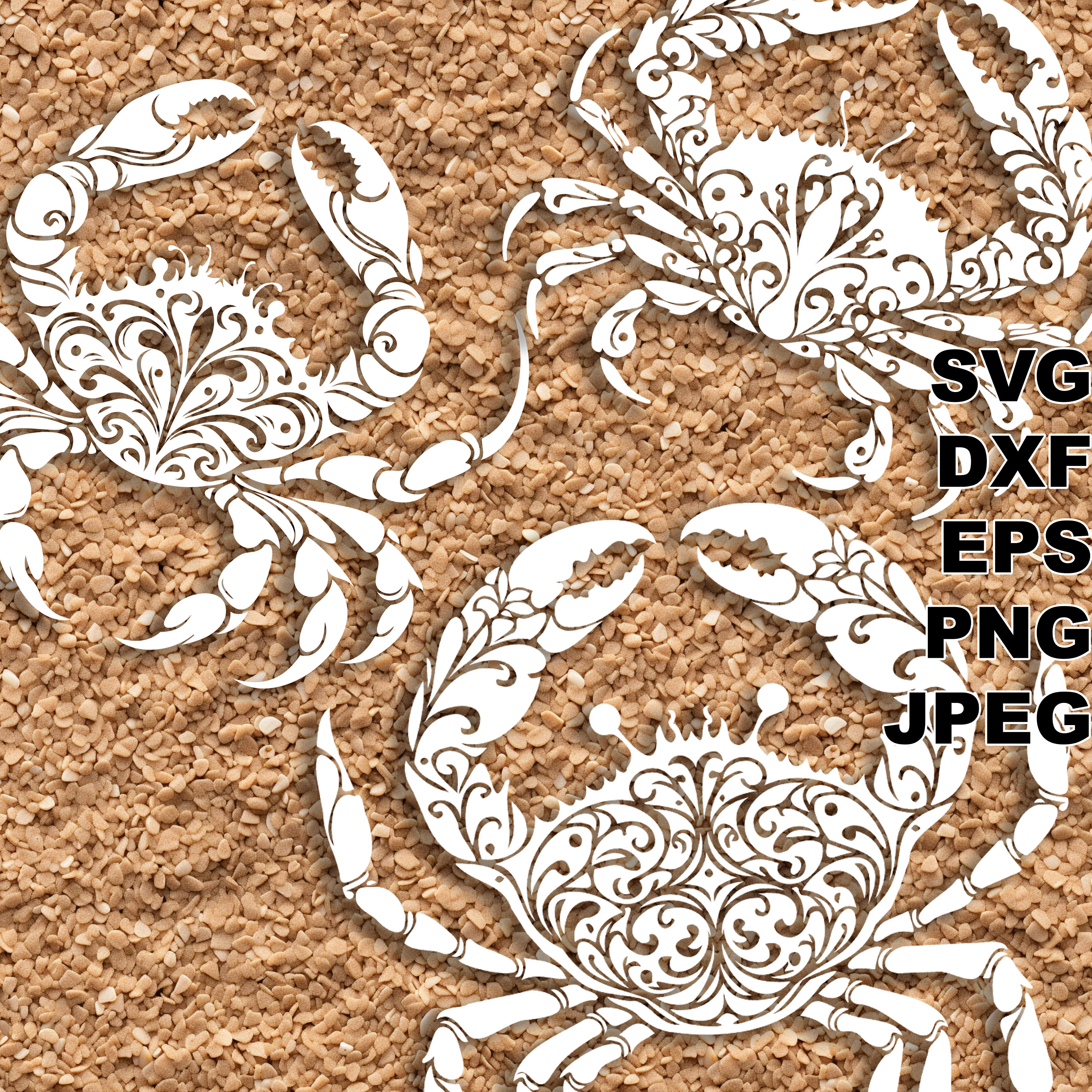 Crab SVG Cut Files (svg Dxf Png Eps Jpg) Silhouette & Cricut ...