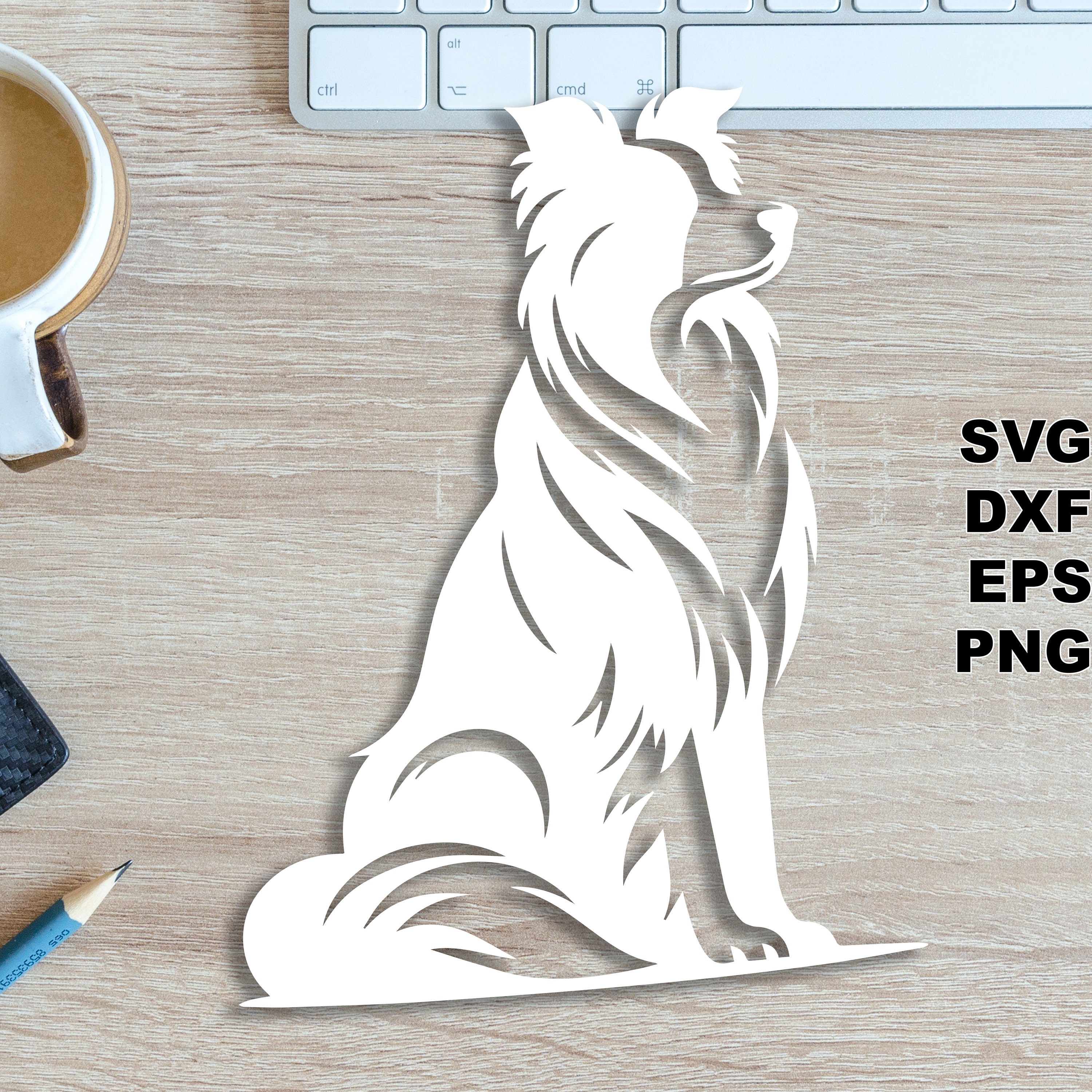 Border Collie SVG Cut Files svg Dxf Png Eps Silhouette & Cricut ...