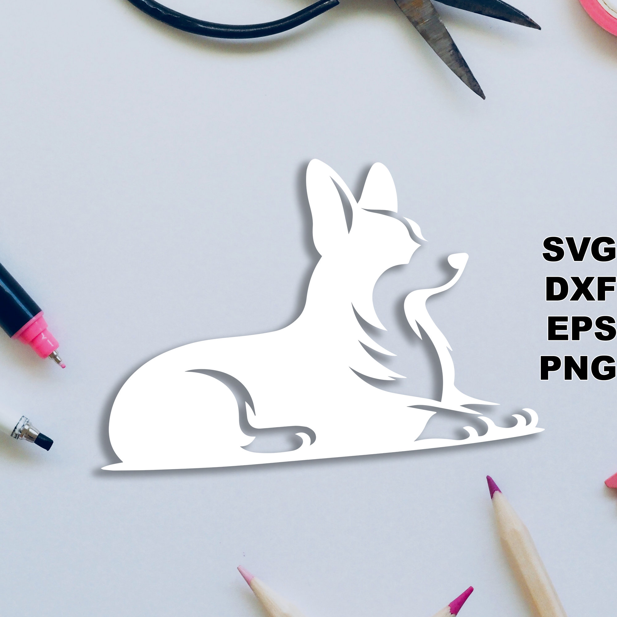 Corgi SVG Cut Files svg Dxf Png Eps Silhouette & Cricut, Digital ...