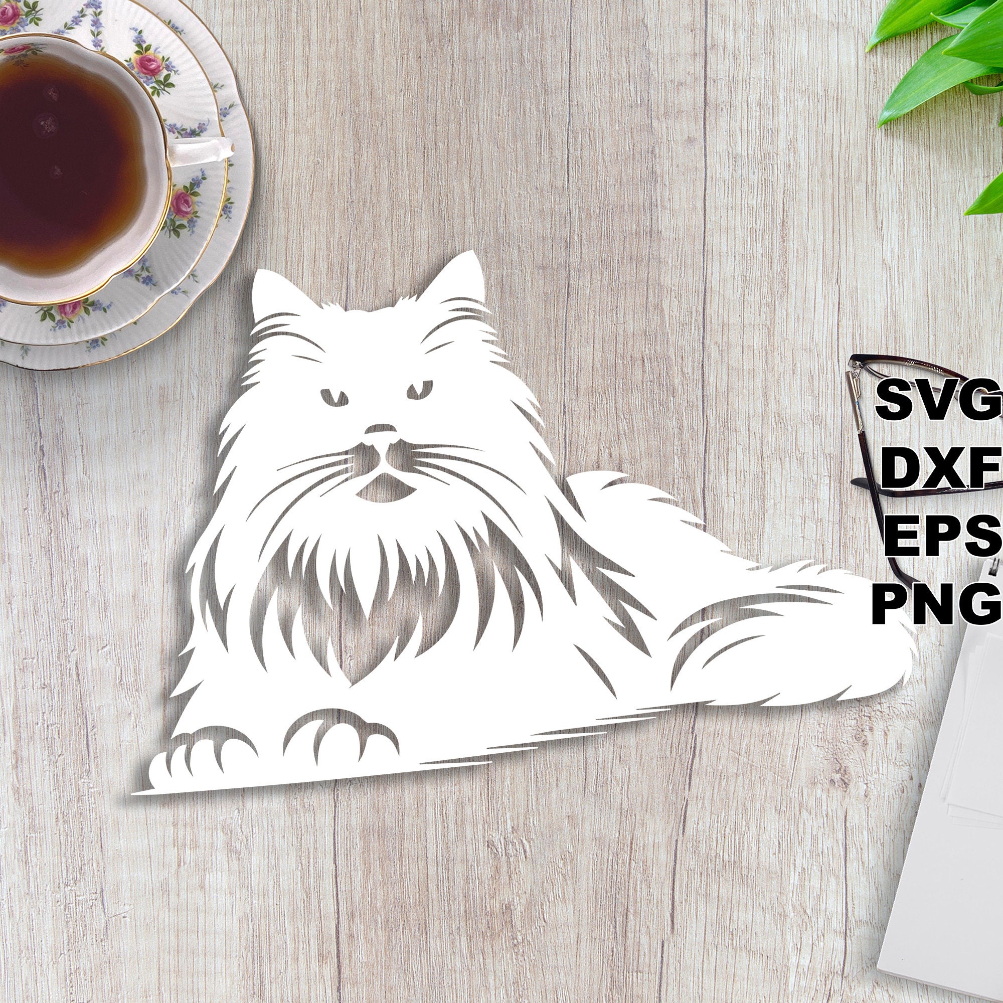 Norwegian Forest Cat SVG Cut Files svg Dxf Png Eps Silhouette & Cricut ...