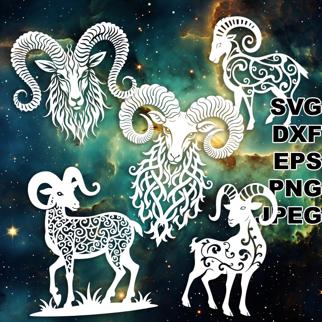Aries SVG Cut Files (svg Dxf Png Eps Jpeg) Silhouette & Cricut, Digital ...