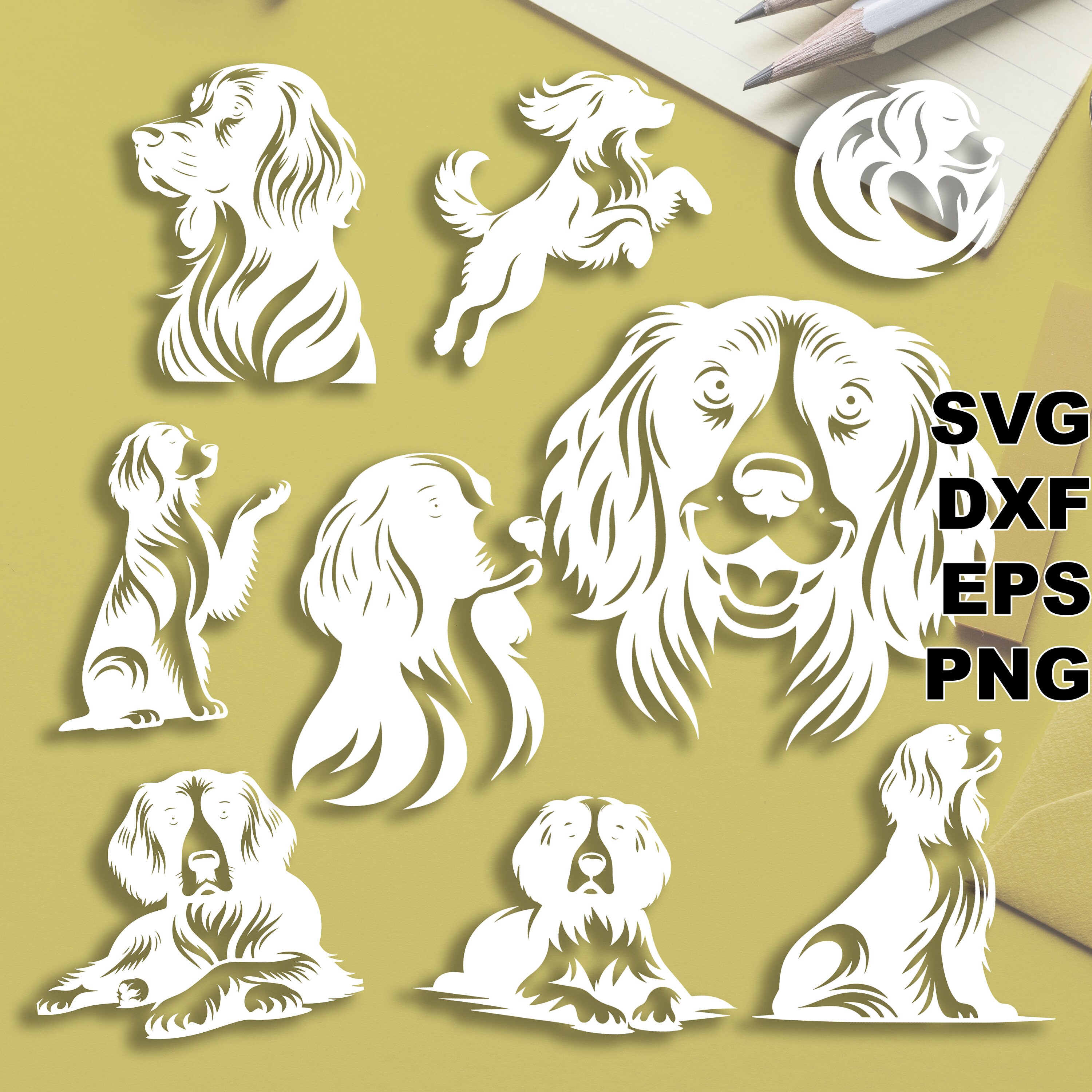 Springer Spaniel SVG Cut Files svg Dxf Png Eps Silhouette & Cricut ...