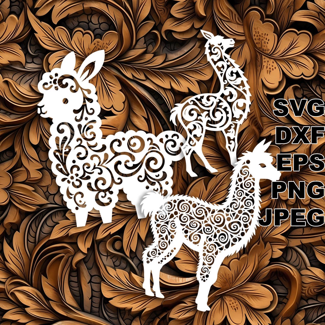 Alpaca SVG Cut Files (svg Dxf Png Eps Jpeg) Silhouette & Cricut ...