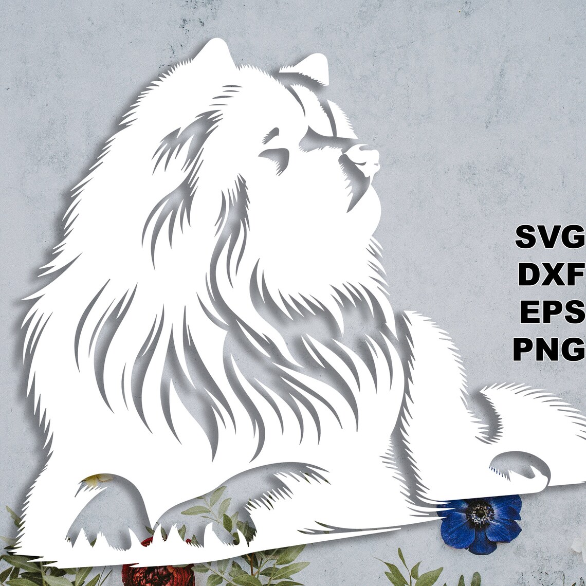 Chow Chow SVG Cut Files svg Dxf Png Eps Silhouette & Cricut, Digital ...