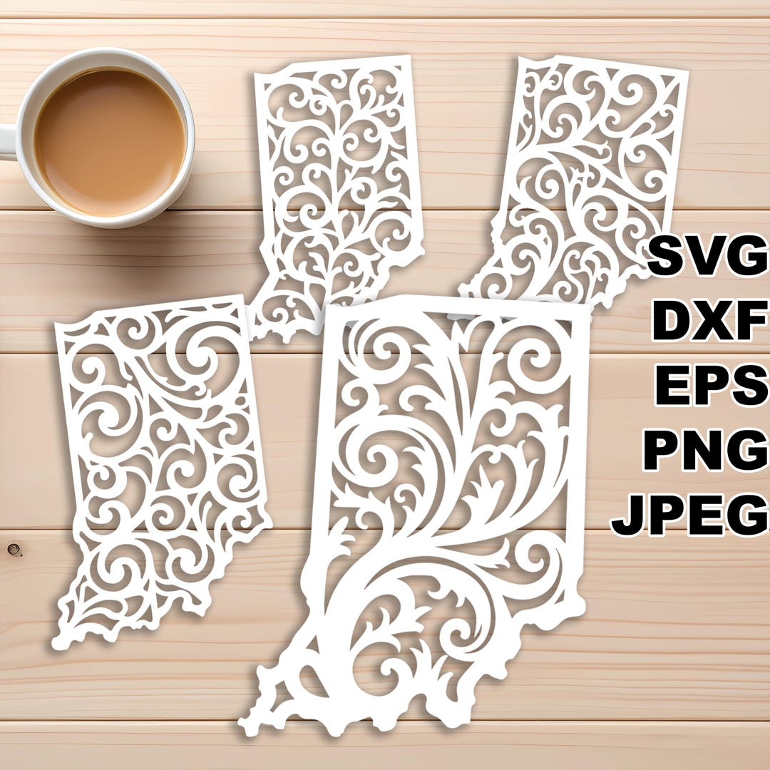 Indiana SVG Cut Files (svg Dxf Png Eps Jpeg) Silhouette & Cricut ...