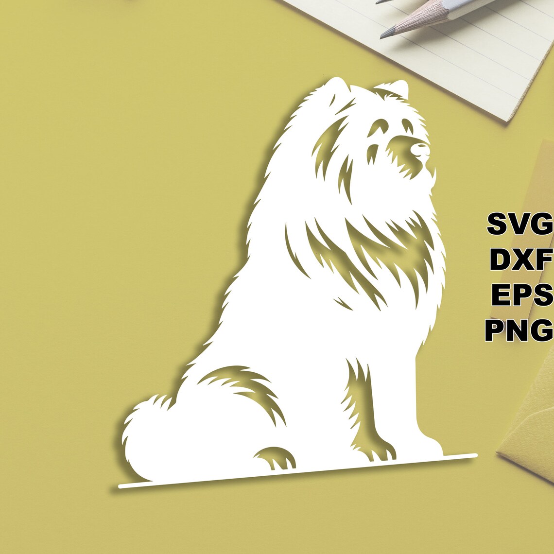 Chow Chow SVG Cut Files svg Dxf Png Eps Silhouette & Cricut, Digital ...