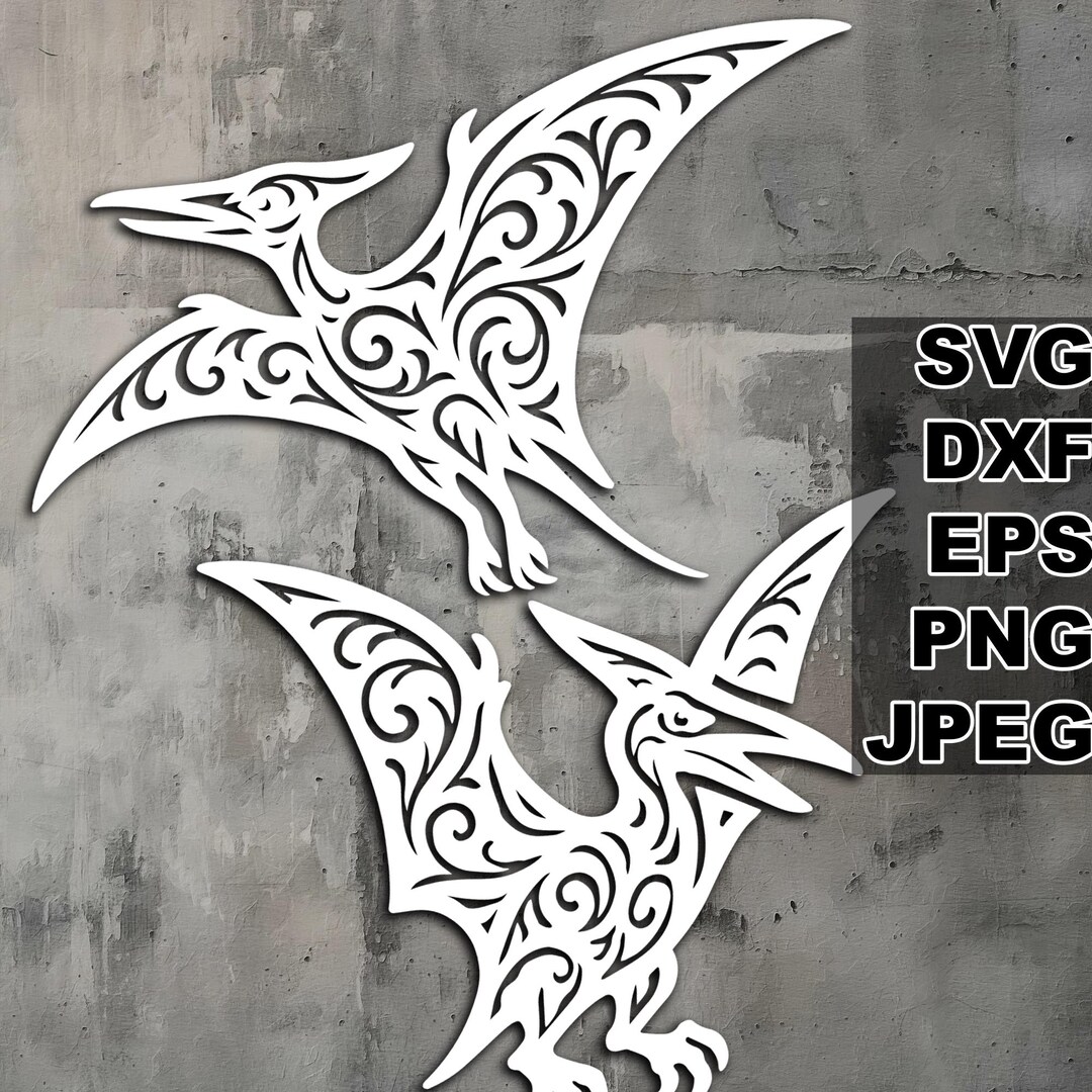 Filigree Pterodactyl SVG Cut Files (svg Dxf Png Eps Jpeg) Silhouette ...