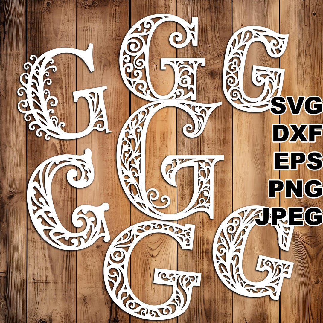 Filigree Letter G SVG Cut Files (svg Dxf Png Eps Jpeg) Silhouette ...