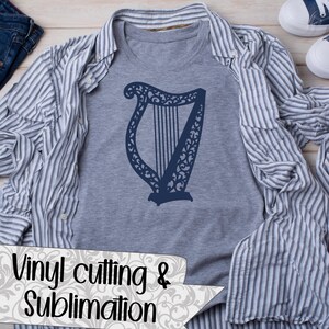 Harp Filigree SVG Cut Files (svg Dxf Png Eps Jpeg) Silhouette & Cricut ...
