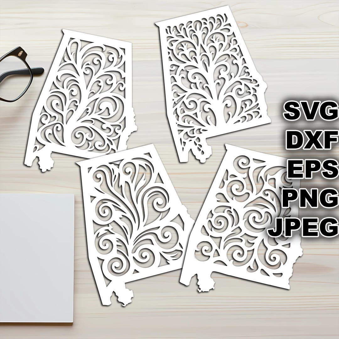 Alabama SVG Cut Files (svg Dxf Png Eps Jpeg) Silhouette & Cricut ...