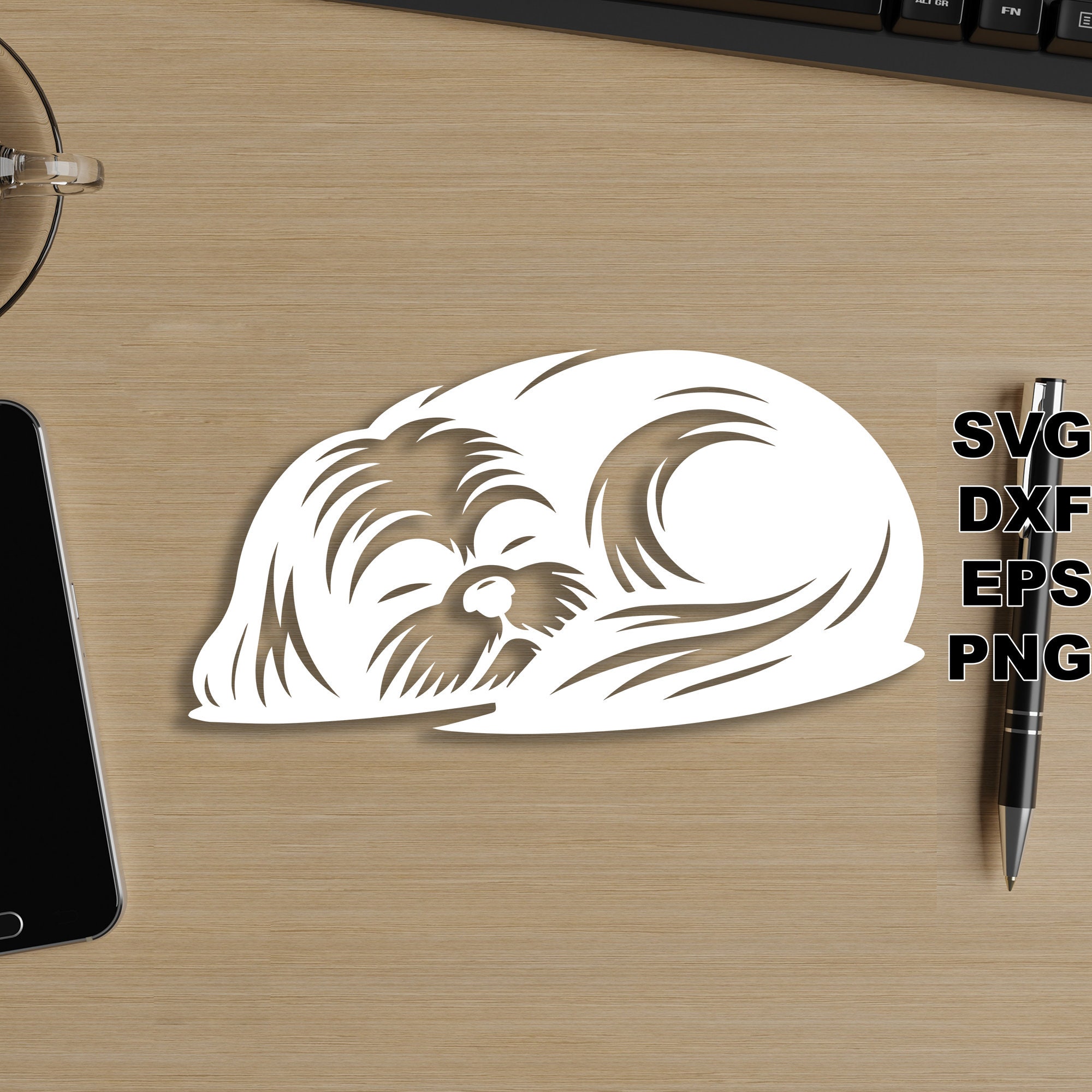 Shih Tzu SVG Cut Files svg Dxf Png Eps Silhouette & Cricut, Digital ...