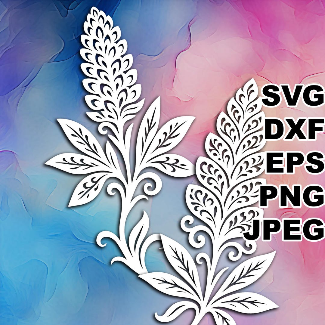 Filigree Bluebonnet SVG Cut Files (svg Dxf Png Eps Jpeg) Silhouette ...