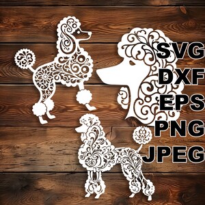 Poodle Fancy SVG Cut Files svg Dxf Png Eps Jpeg Silhouette & Cricut ...