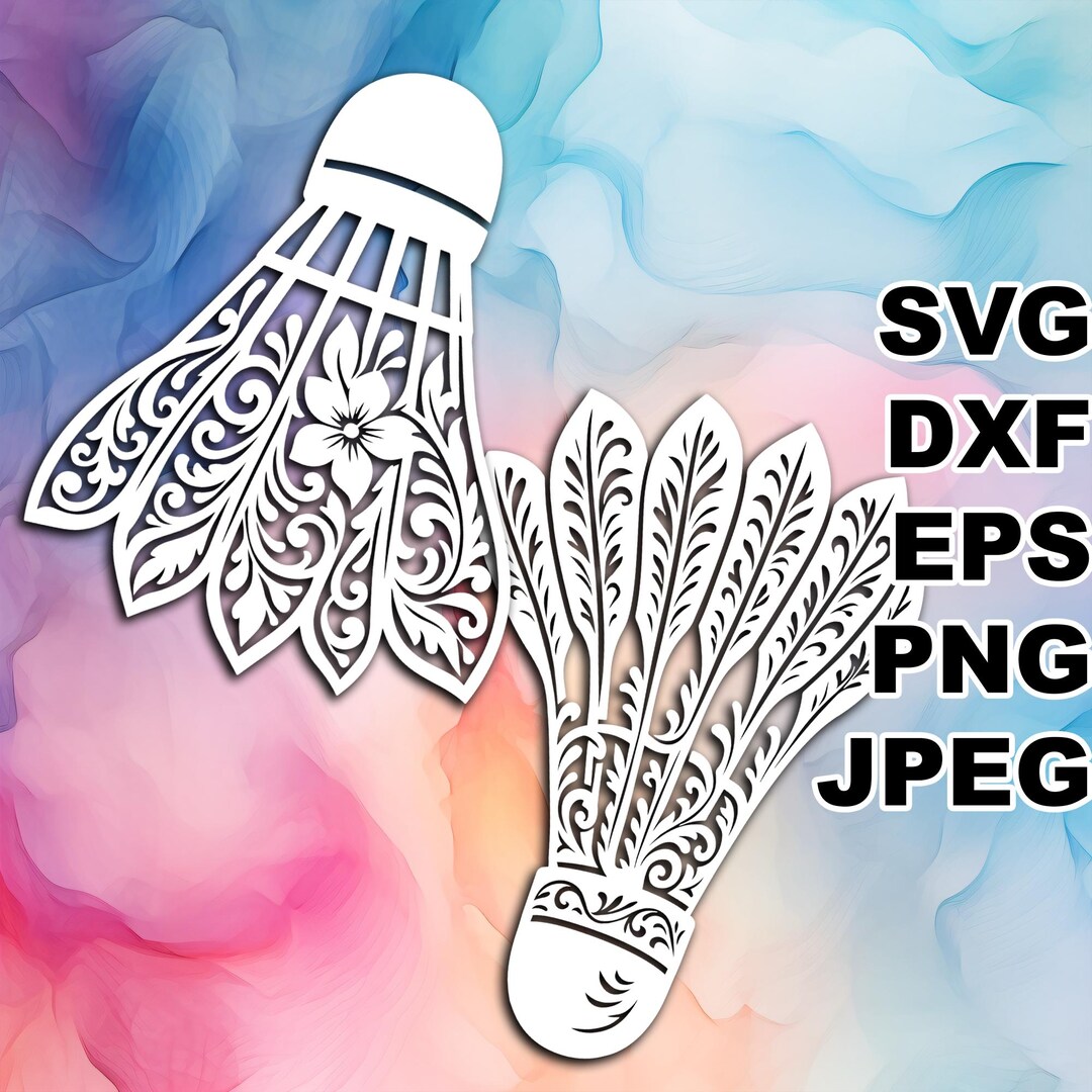 Filigree Badminton Birdies SVG Cut Files (svg Dxf Png Eps Jpeg ...