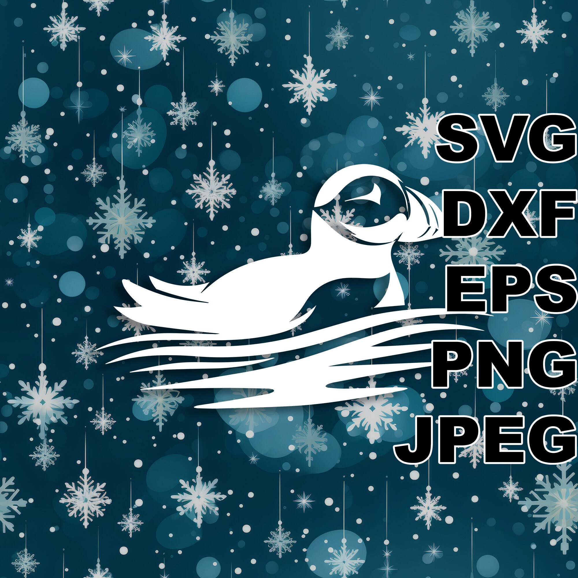 Puffin SVG Cut Files svg Dxf Png Eps Jpeg Vinyl and Paper Cut, CNC ...