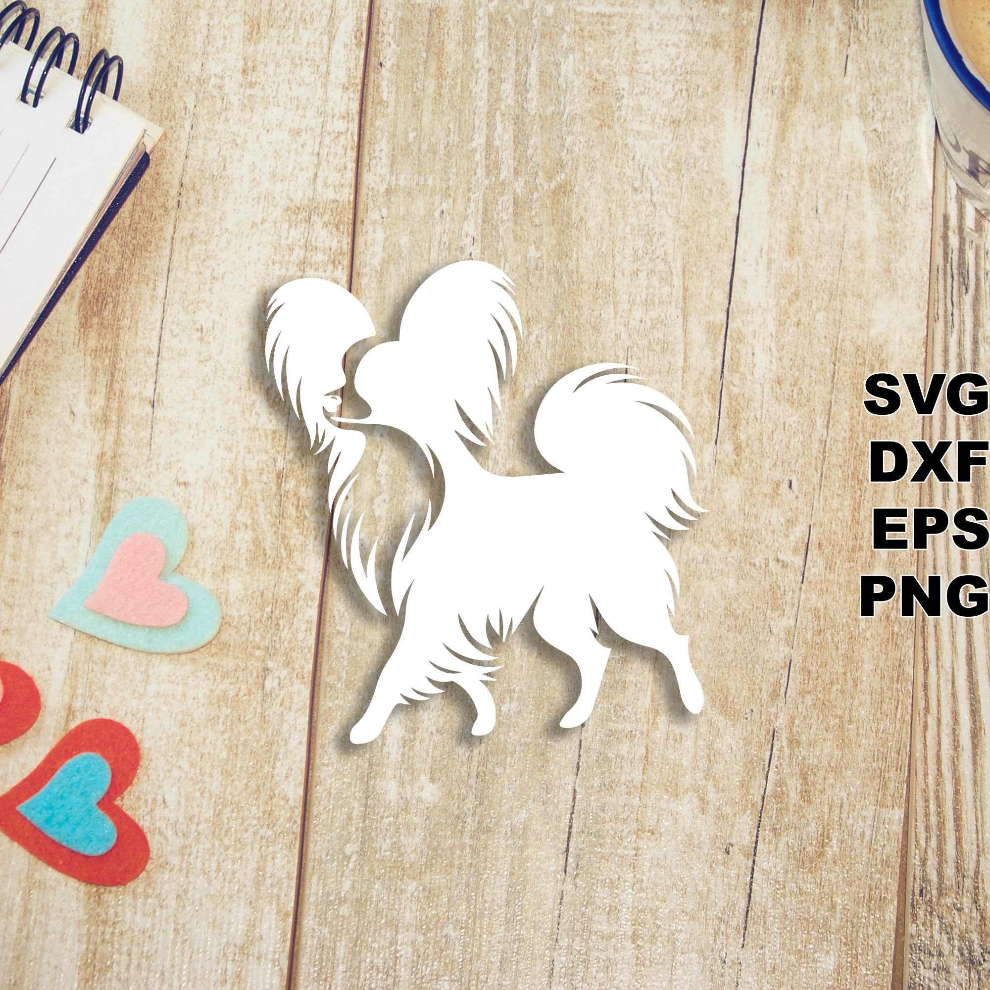 Papillon SVG Cut Files svg Dxf Png Eps Silhouette & Cricut, Digital ...