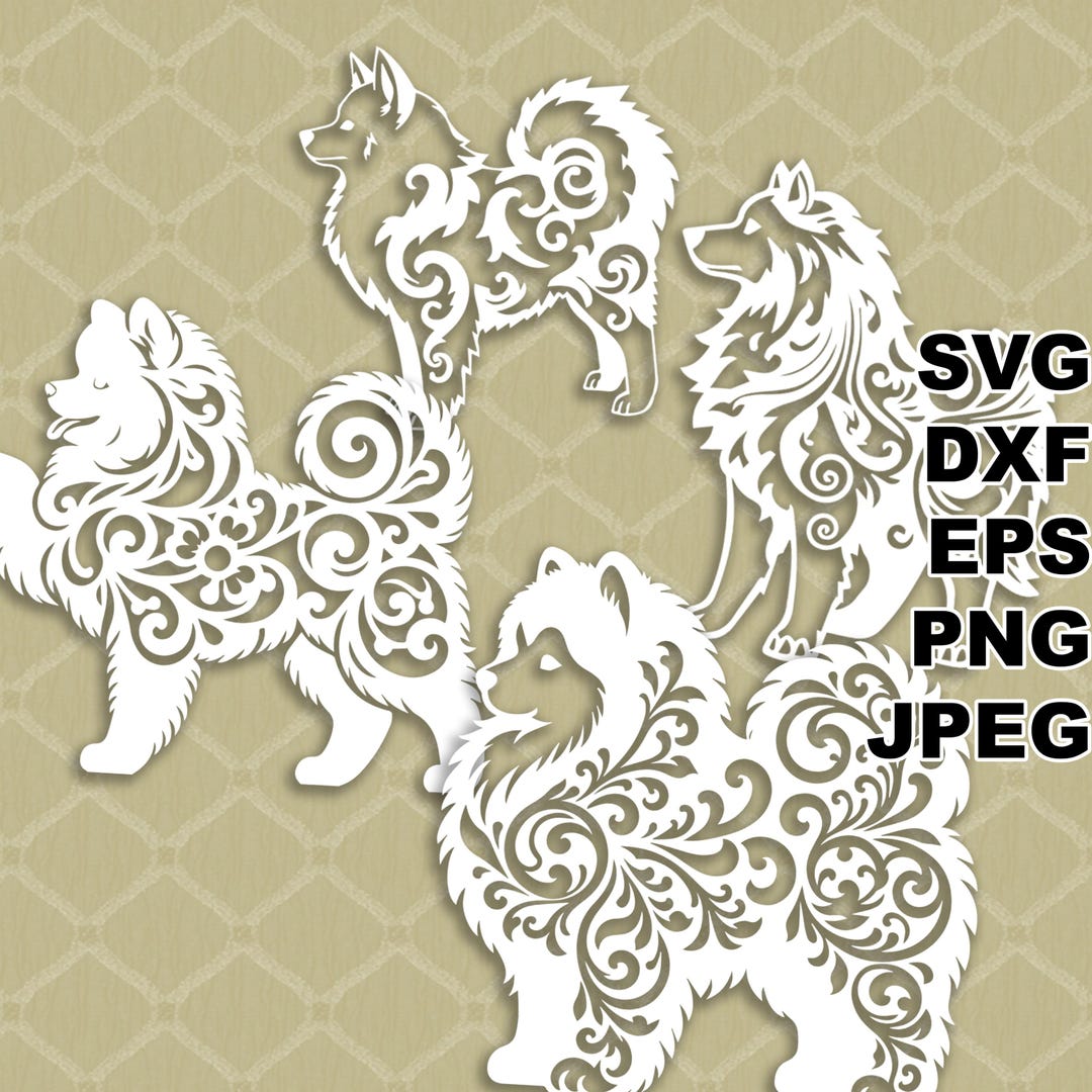 Samoyed Fancy SVG Cut Files (svg Dxf Png Eps Jpeg) Silhouette & Cricut ...