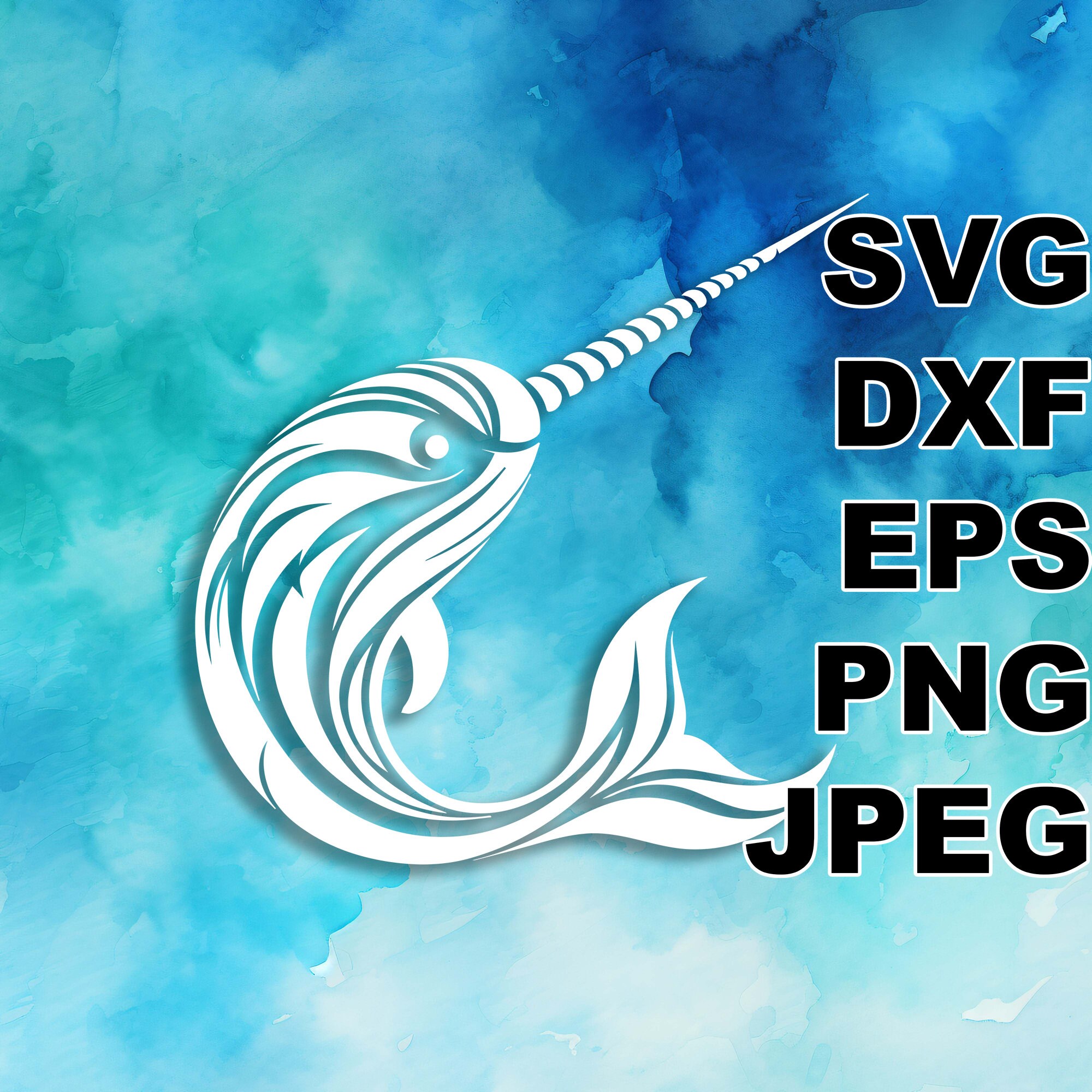 Narwhal SVG Cut Files svg Dxf Png Eps Png Vinyl and Paper Cut, CNC ...