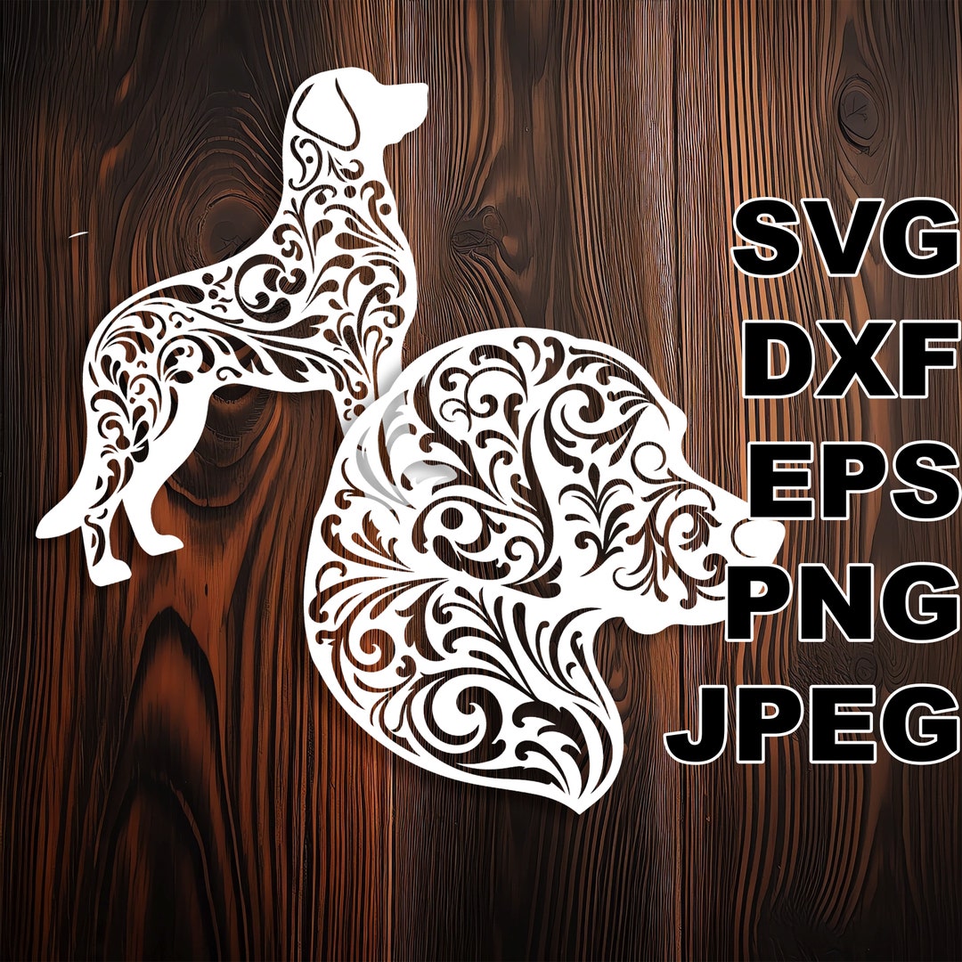 Labrador Fancy SVG Cut Files (svg Dxf Png Eps Jpeg) Silhouette & Cricut ...
