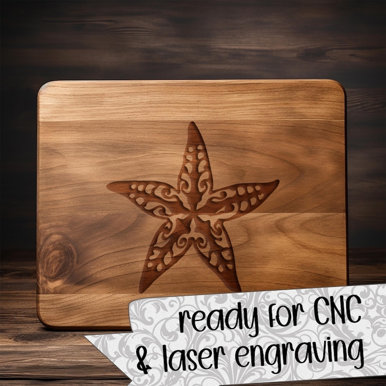 Elegant Starfish SVG Cut Files (svg Dxf Png Eps Jpeg) Silhouette ...