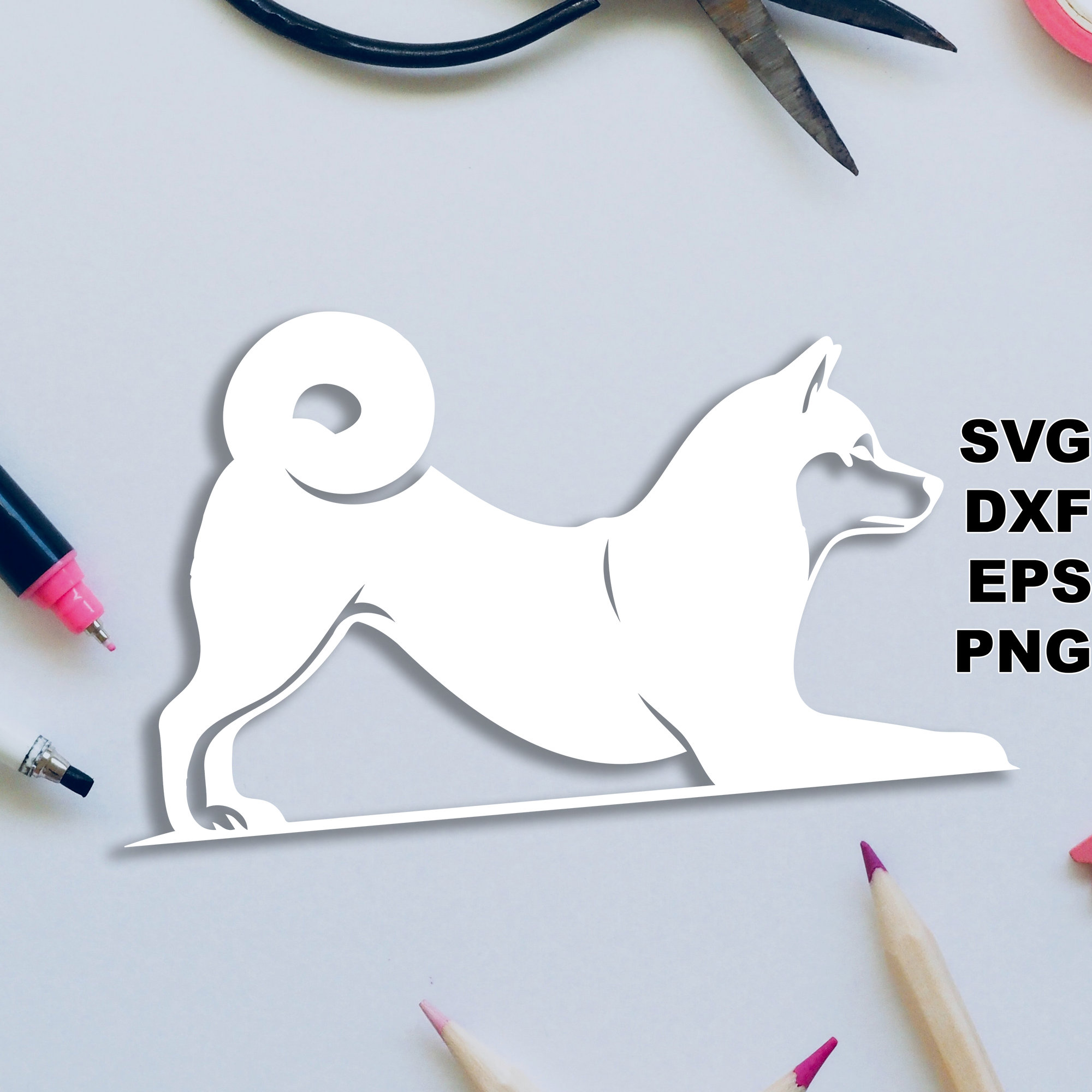 Shiba Inu SVG Cut Files svg Dxf Png Eps Silhouette & Cricut, Digital ...
