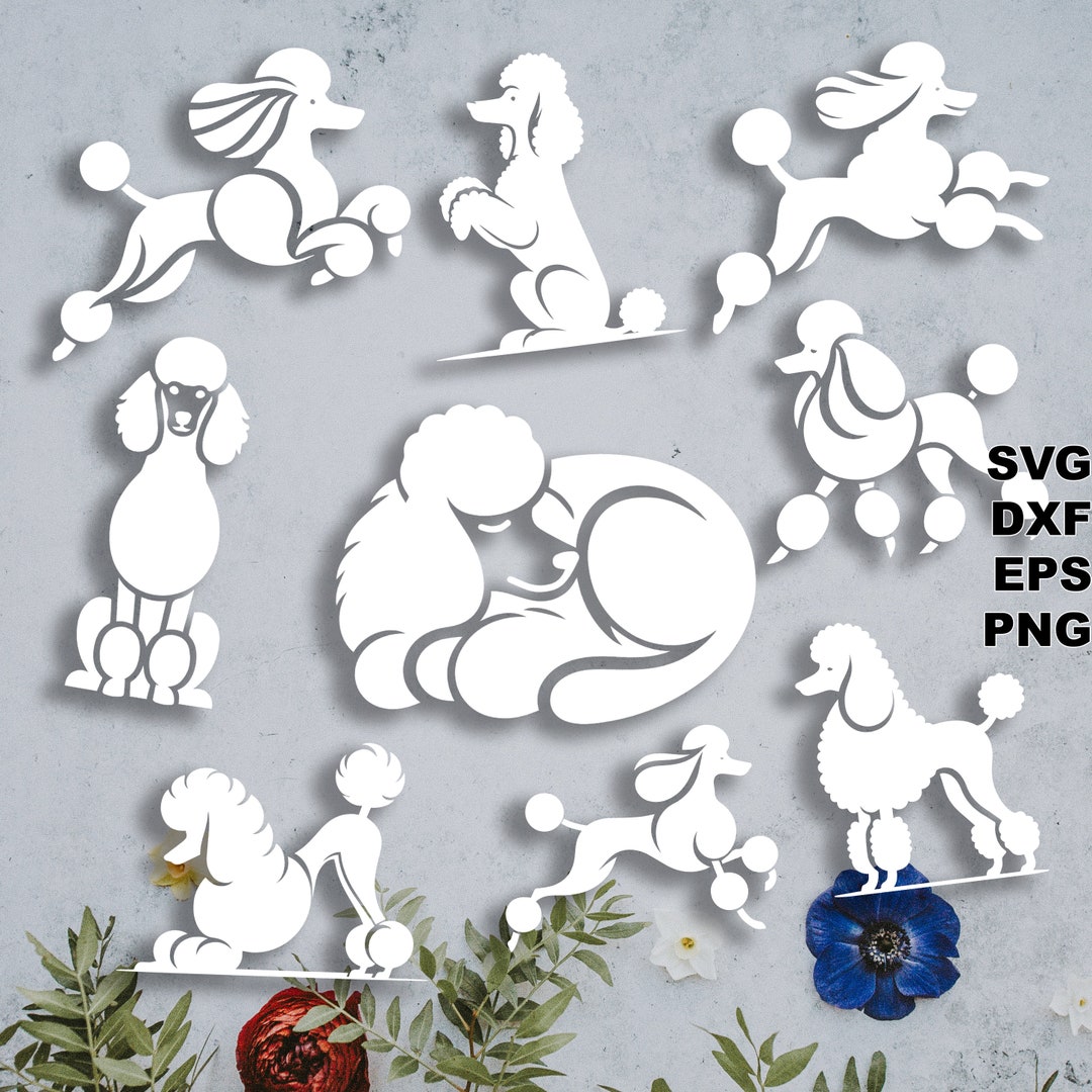 Poodle SVG Cut Files (svg Dxf Png Eps) Silhouette & Cricut, Digital ...