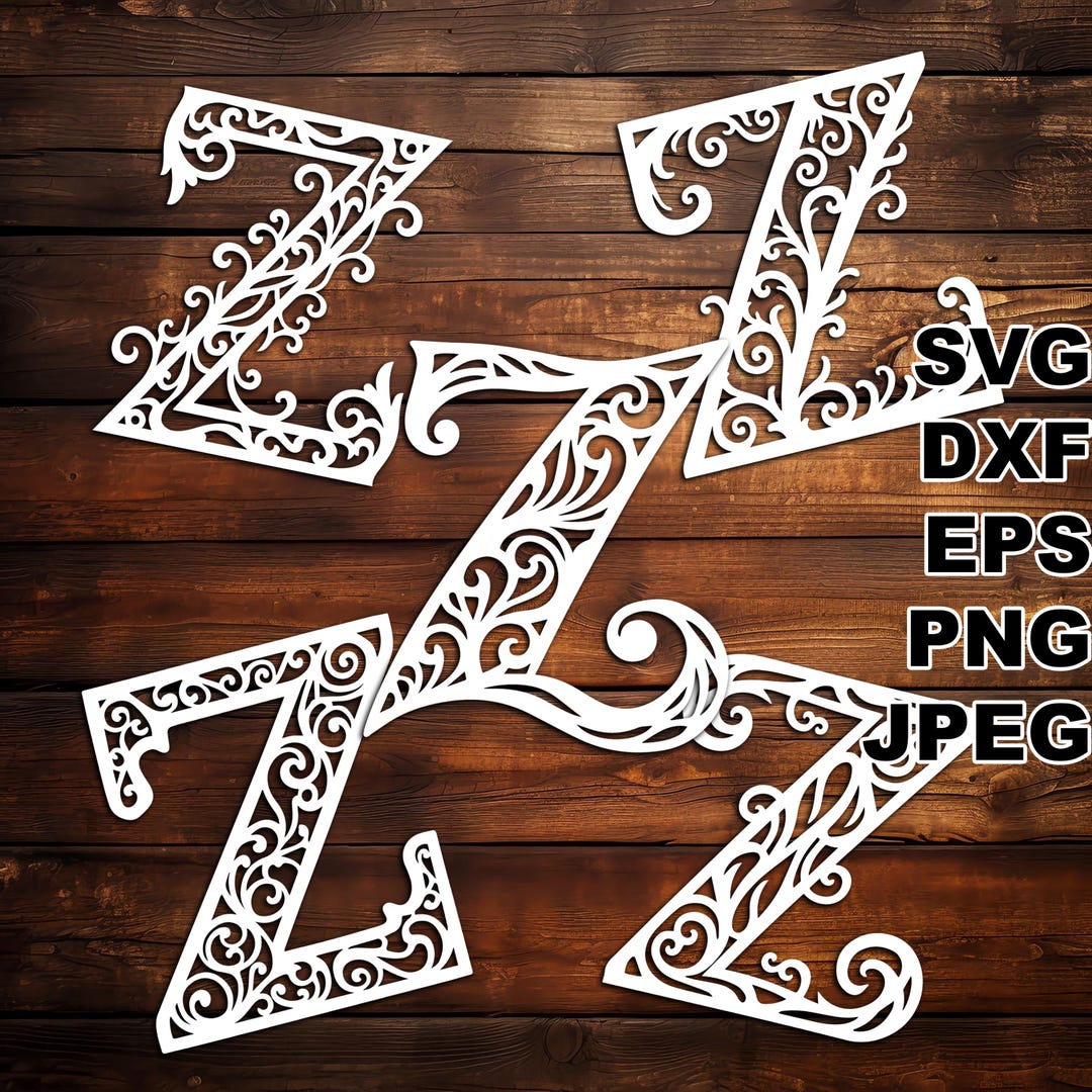 Filigree Letter Z SVG Cut Files (svg Dxf Png Eps Jpeg) Silhouette ...