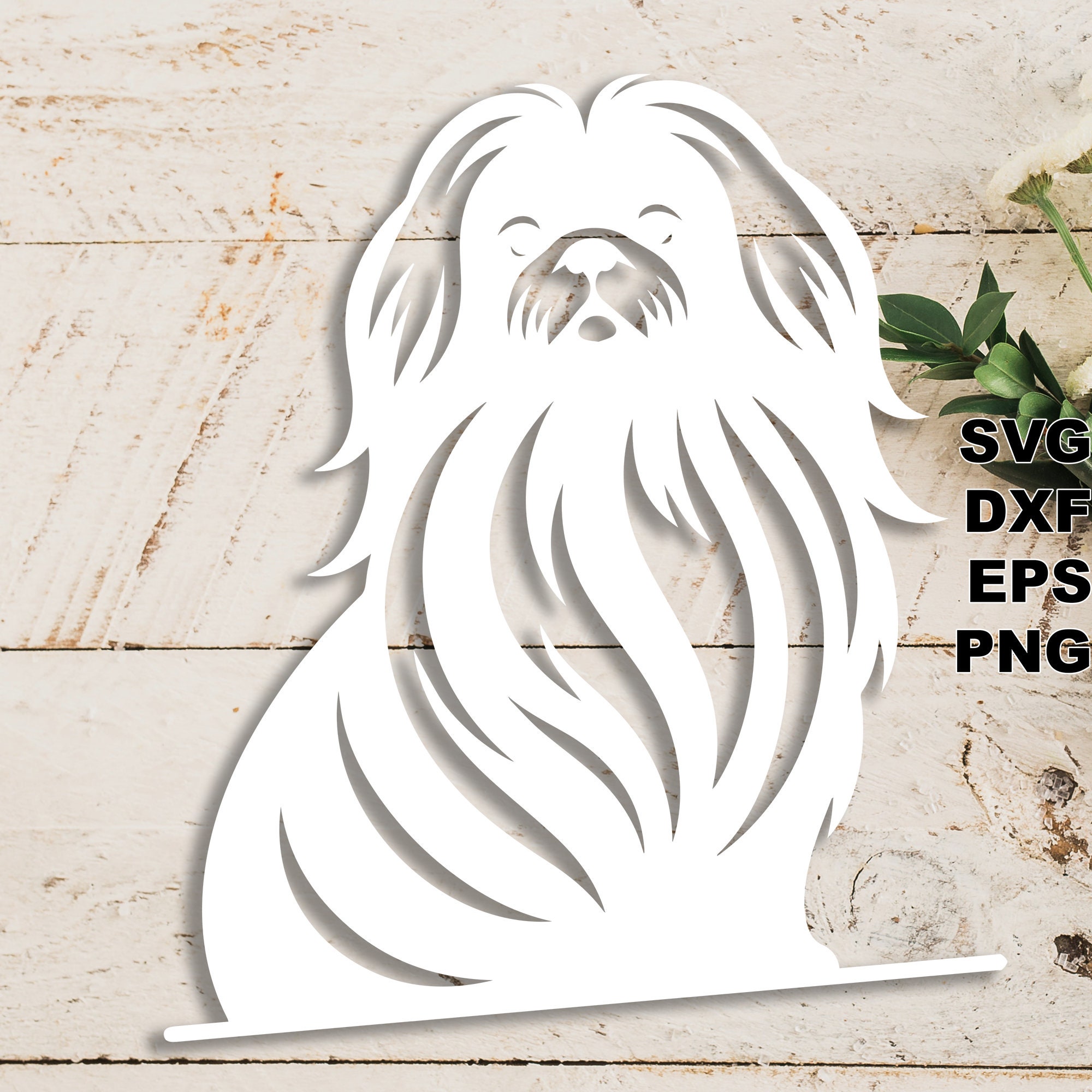Pekingese SVG Cut Files svg Dxf Png Eps Silhouette & Cricut, Digital ...