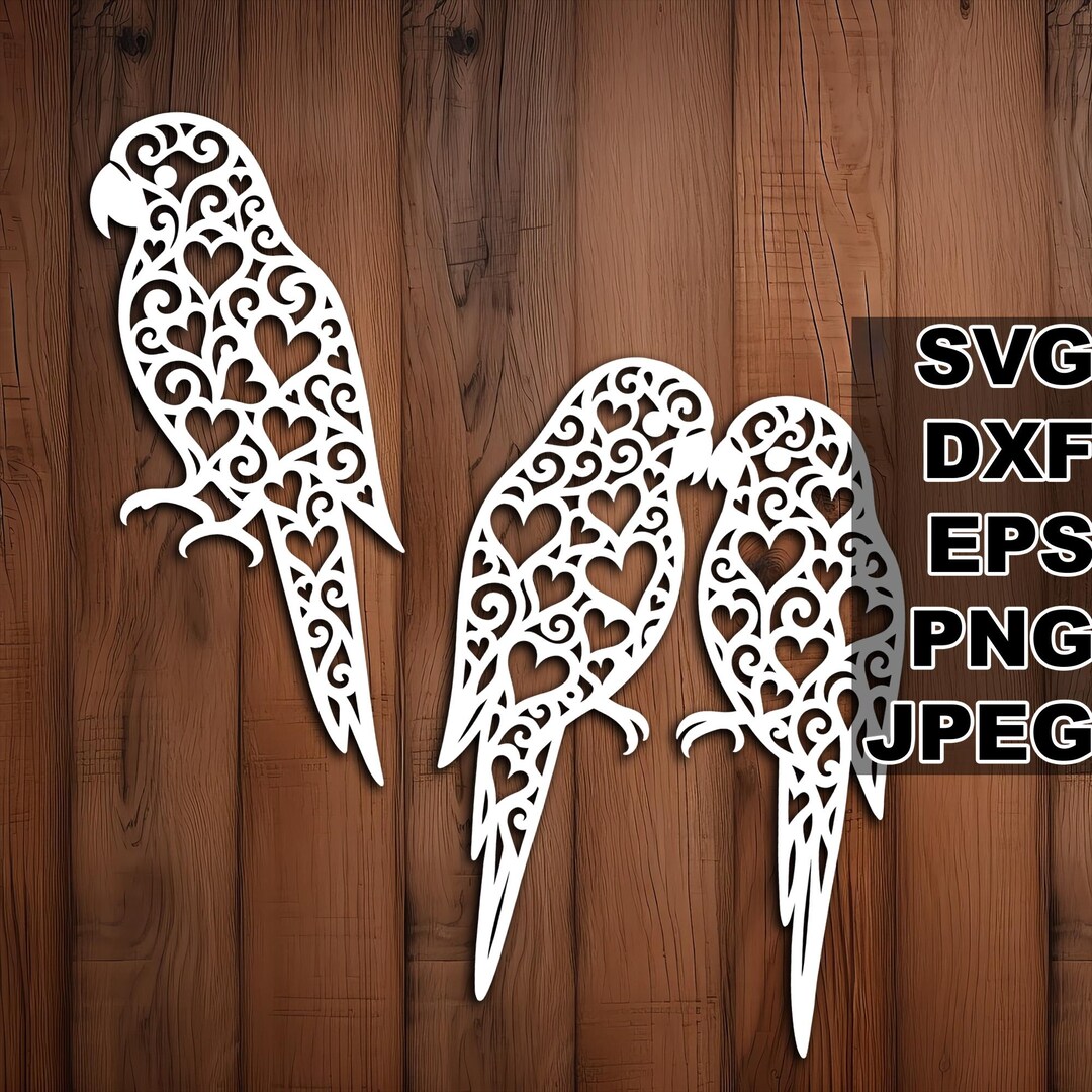 Lovely Budgie SVG Cut Files (svg Dxf Png Eps Jpeg) Silhouette & Cricut ...