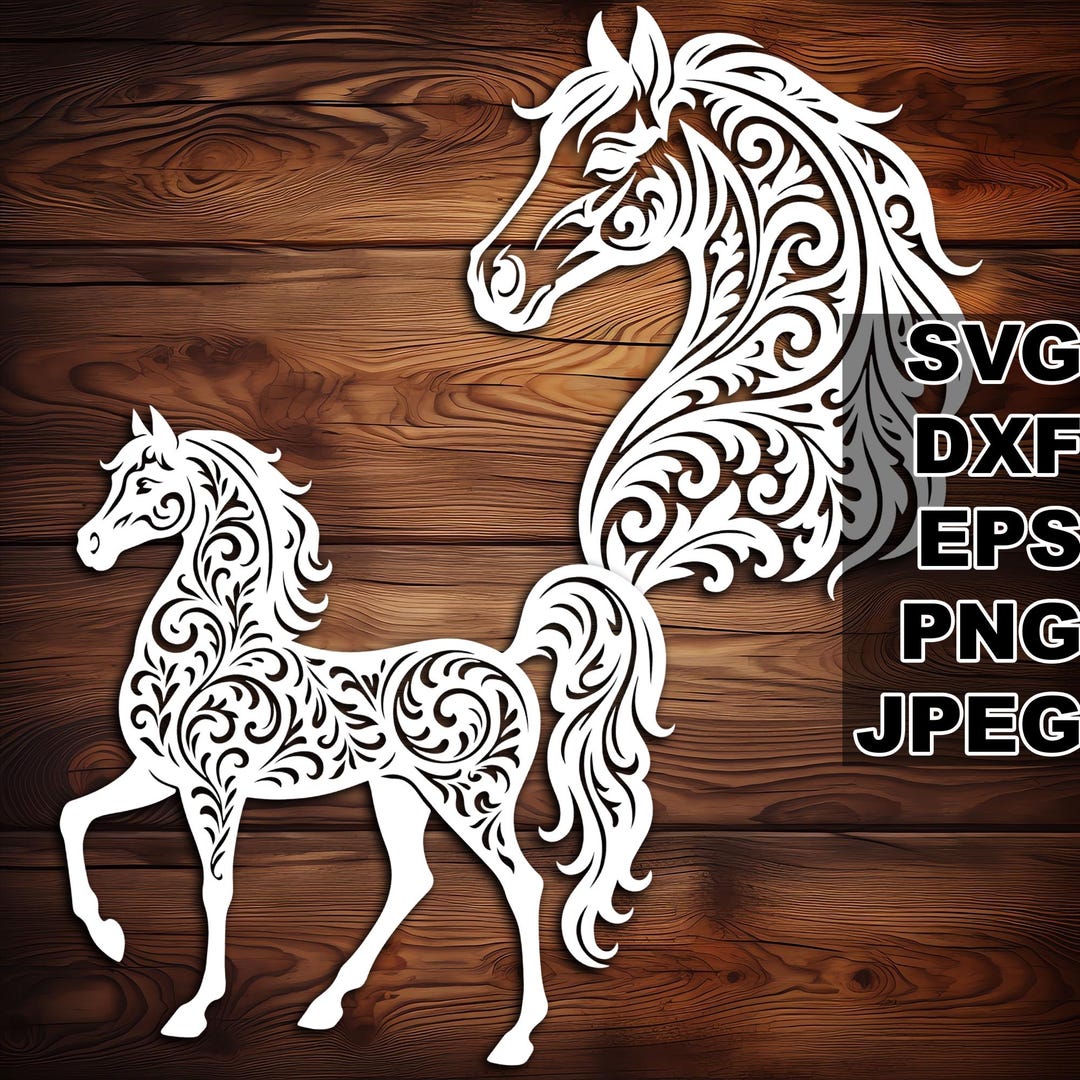 Filigree Arabian Horse SVG Cut Files (svg Dxf Png Eps Jpeg) Silhouette ...
