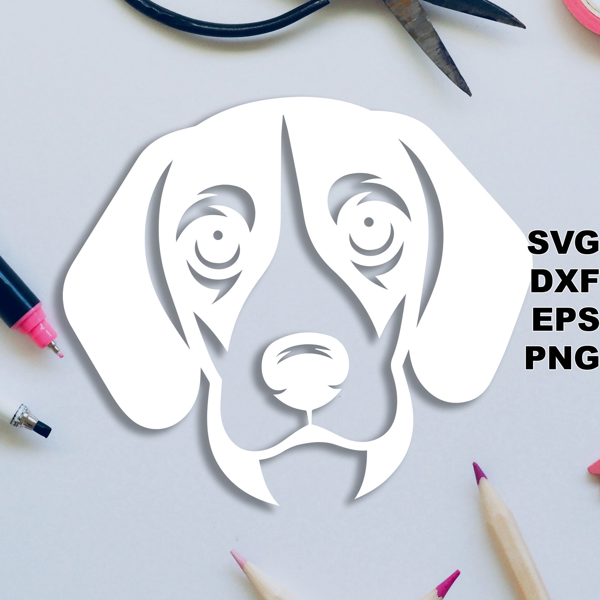 Beagle SVG Cut Files svg Dxf Png Eps Silhouette & Cricut, Digital ...