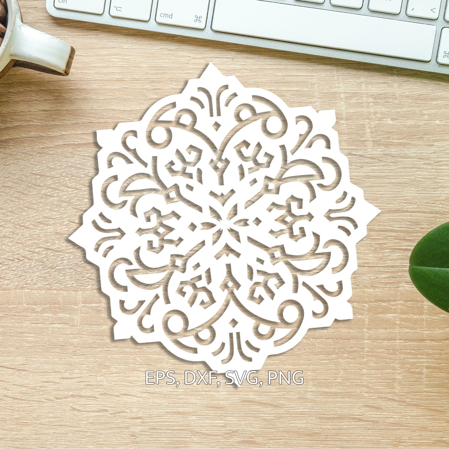 Snowflake SVG Cut Files (svg Dxf Png Eps) Silhouette & Cricut, Digital ...