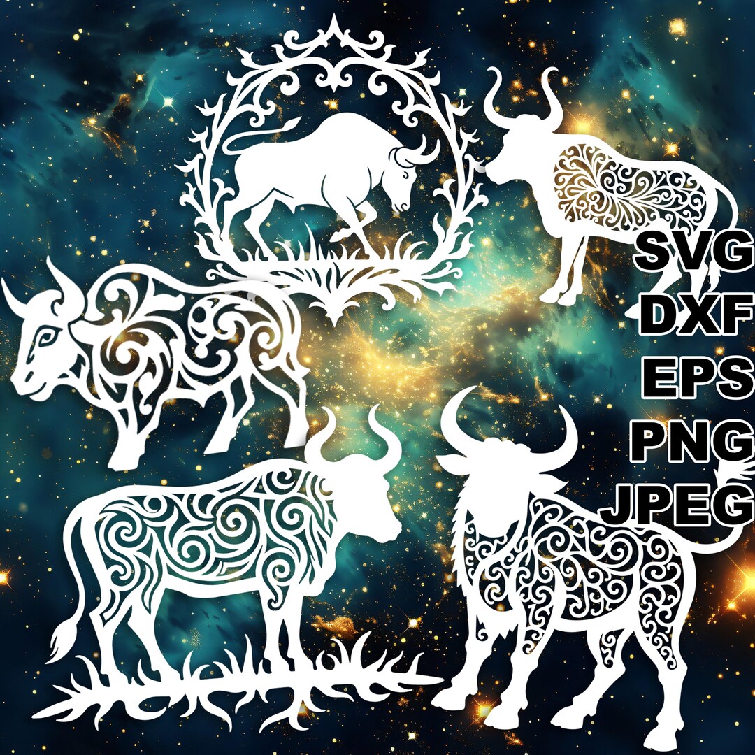 Taurus SVG Cut Files (svg Dxf Png Eps Jpeg) Silhouette & Cricut ...