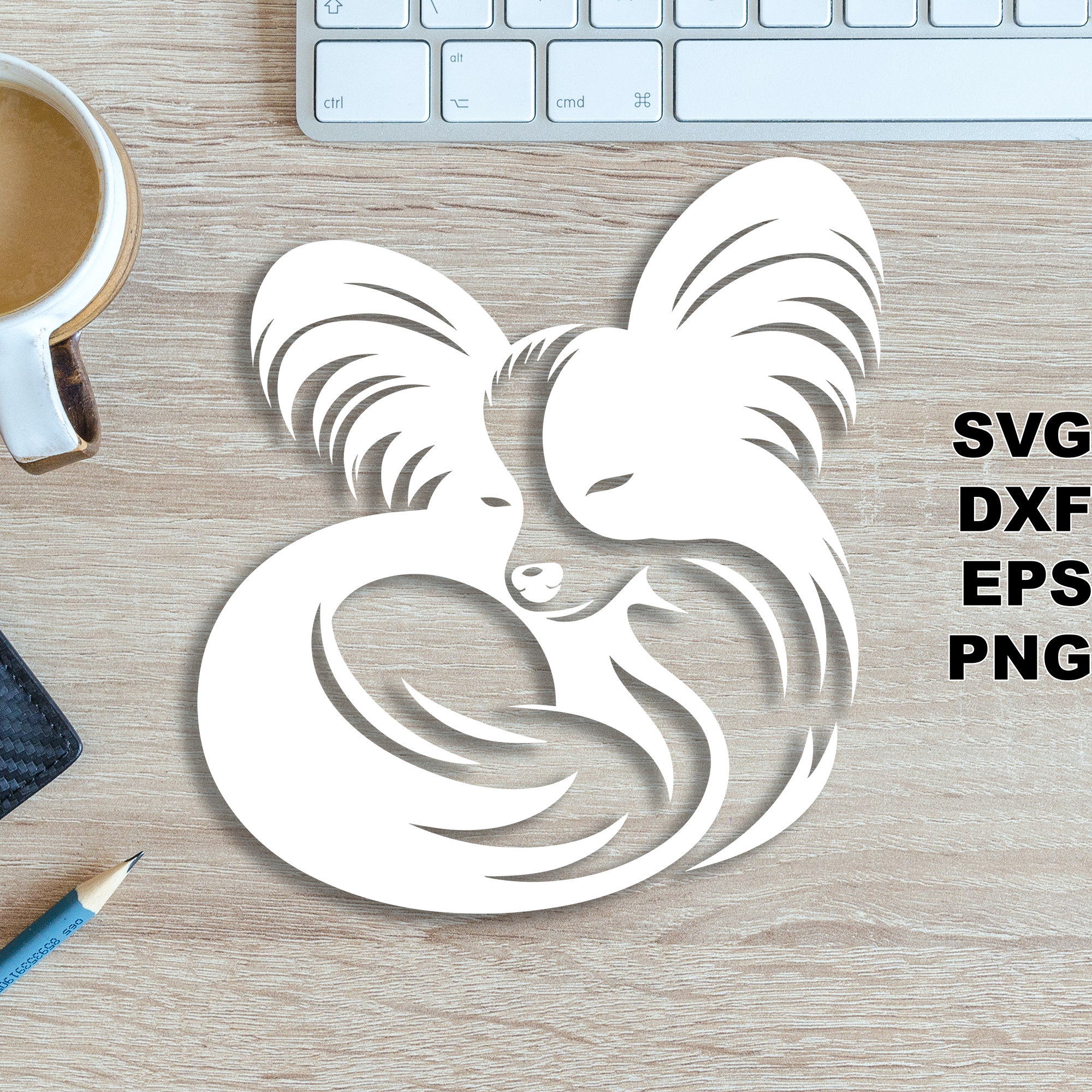 Papillon SVG Cut Files svg Dxf Png Eps Silhouette & Cricut, Digital ...