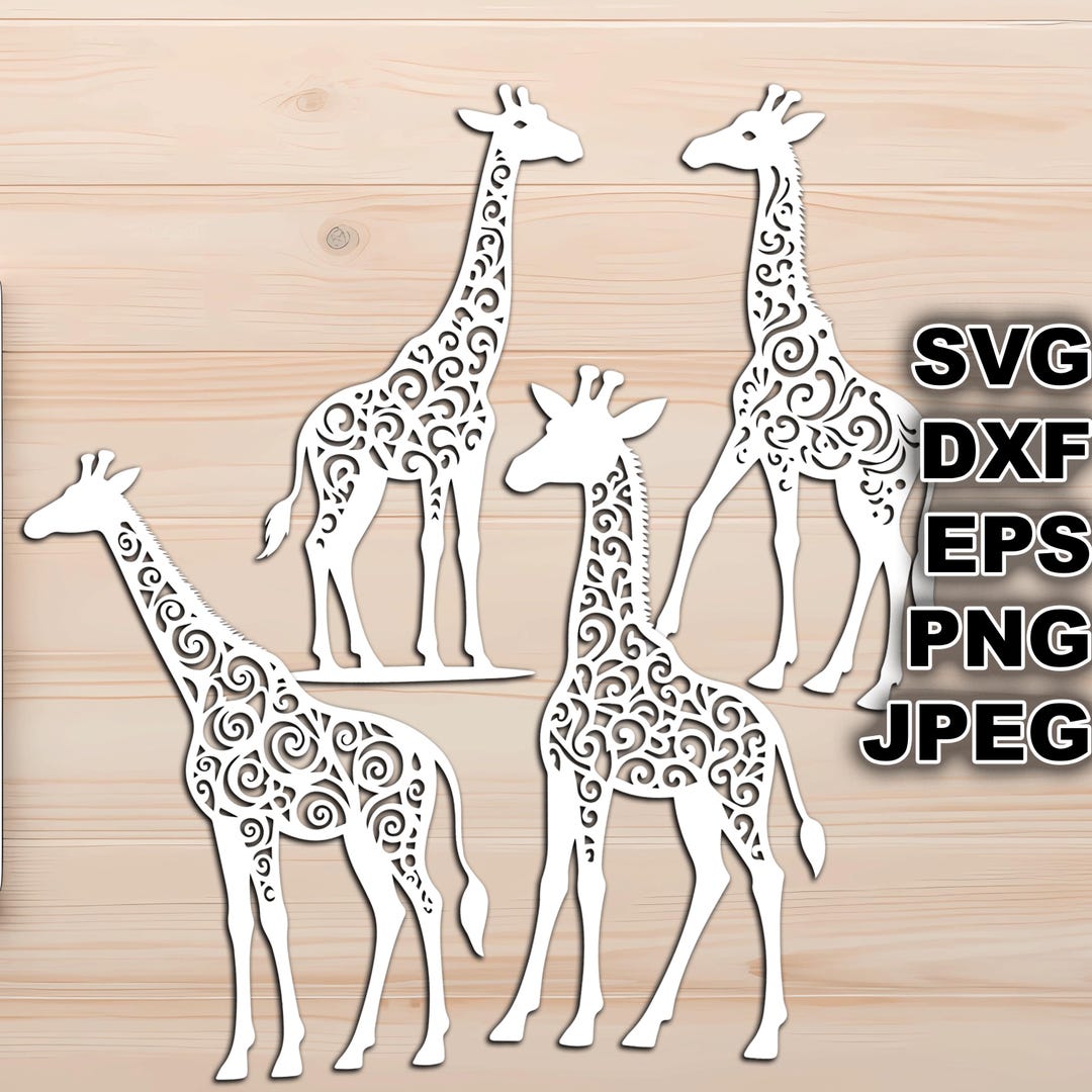 Filigree Giraffe SVG Cut Files (svg Dxf Png Eps Jpeg) Silhouette ...