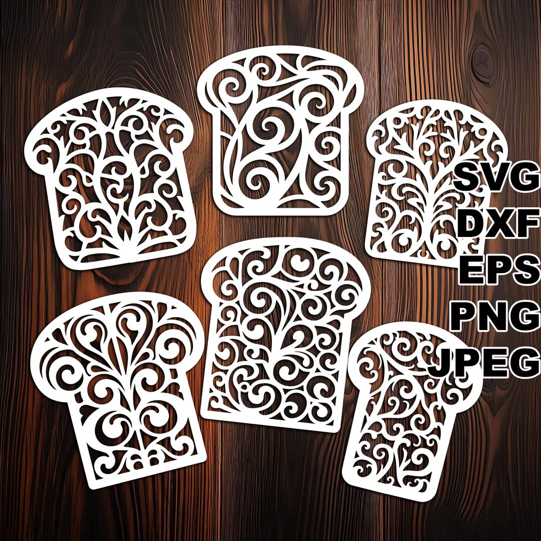 Filigree Bread SVG Cut Files (svg Dxf Png Eps Jpeg) Silhouette & Cricut ...