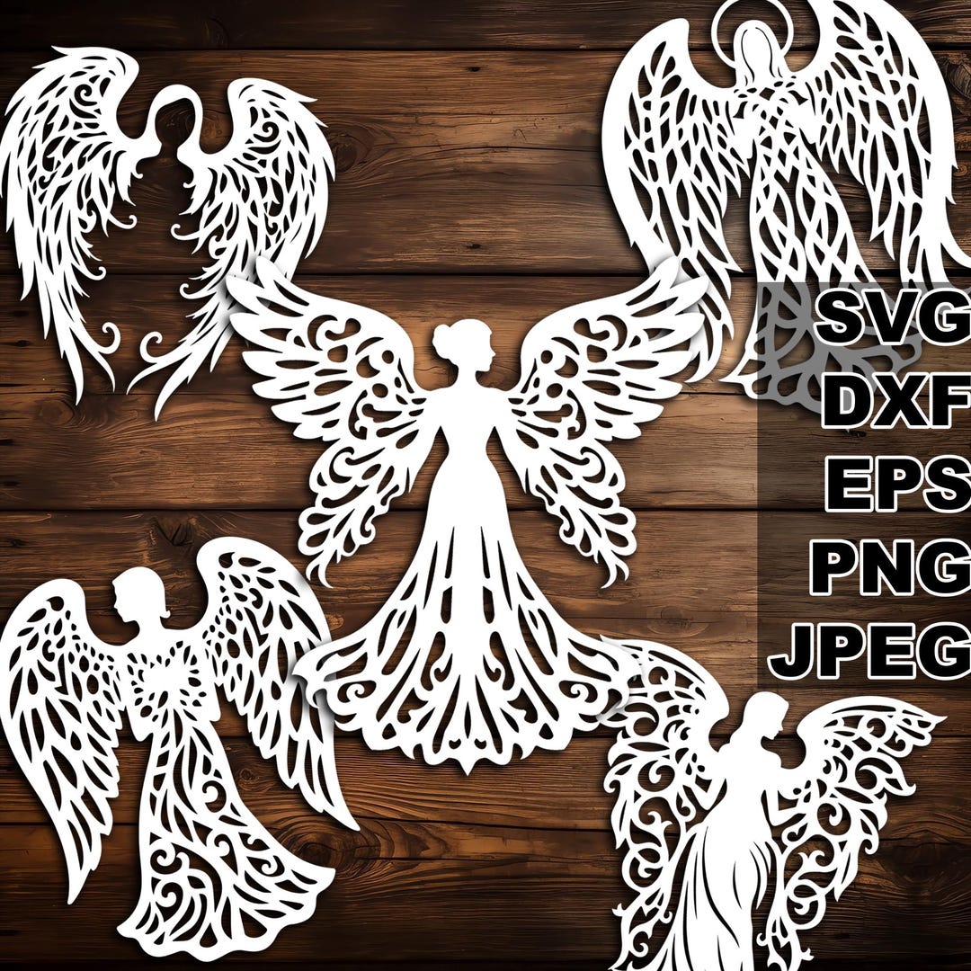 Filigree Angels SVG Cut Files (svg Dxf Png Eps Jpeg) Silhouette ...