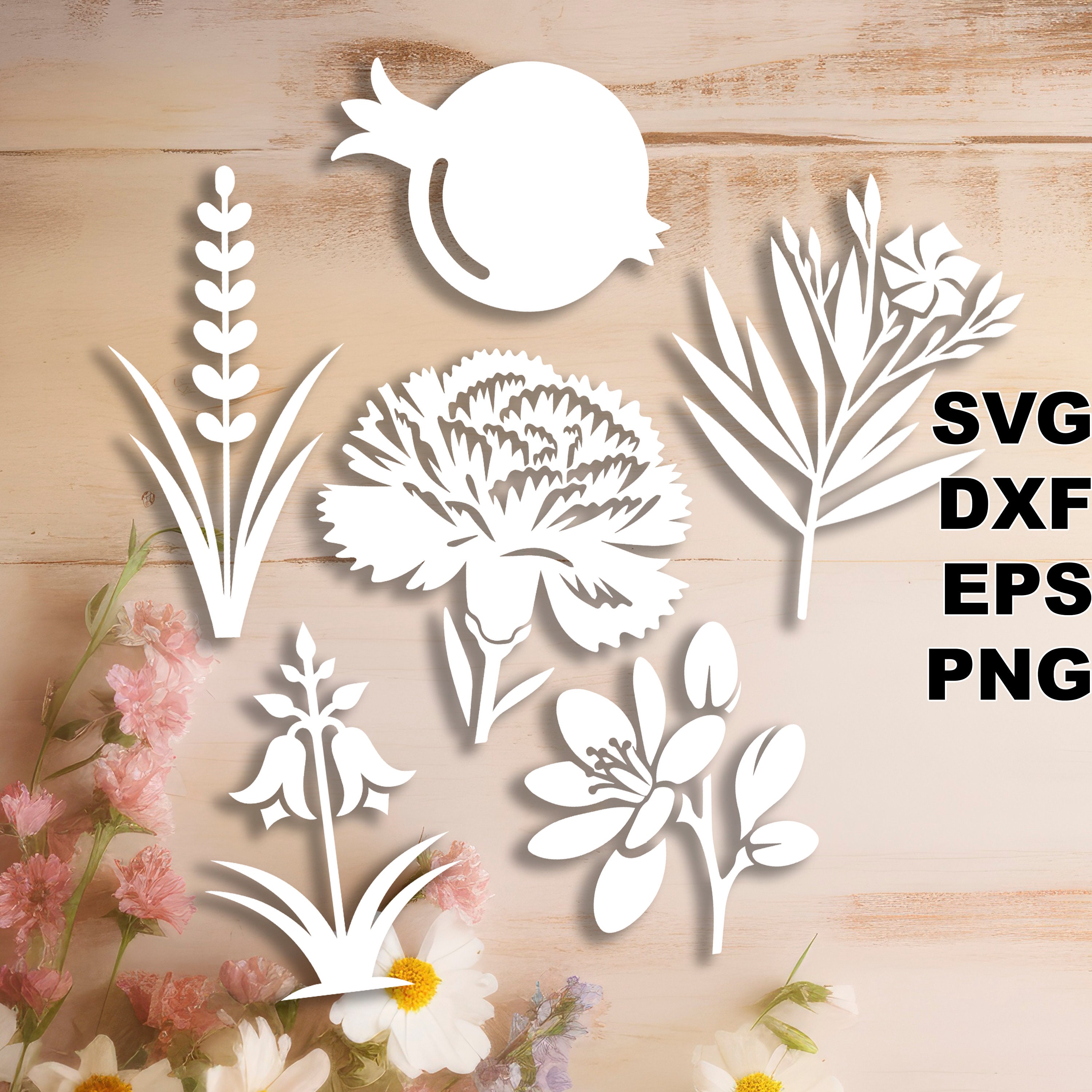 Spanish Flora SVG Cut Files svg Dxf Png Eps Vinyl and Paper Cut, CNC ...