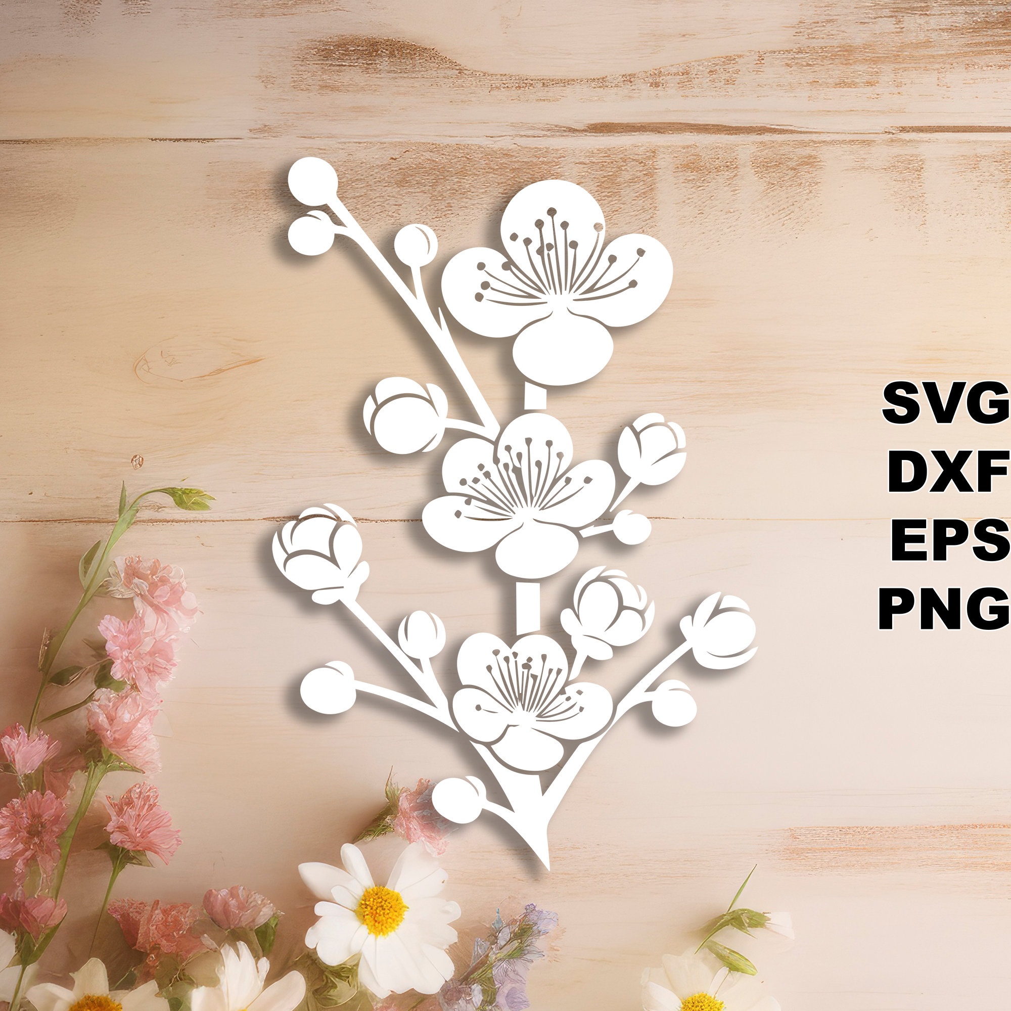 Japanese Flora SVG Cut Files svg Dxf Png Eps Vinyl and Paper Cut, CNC ...