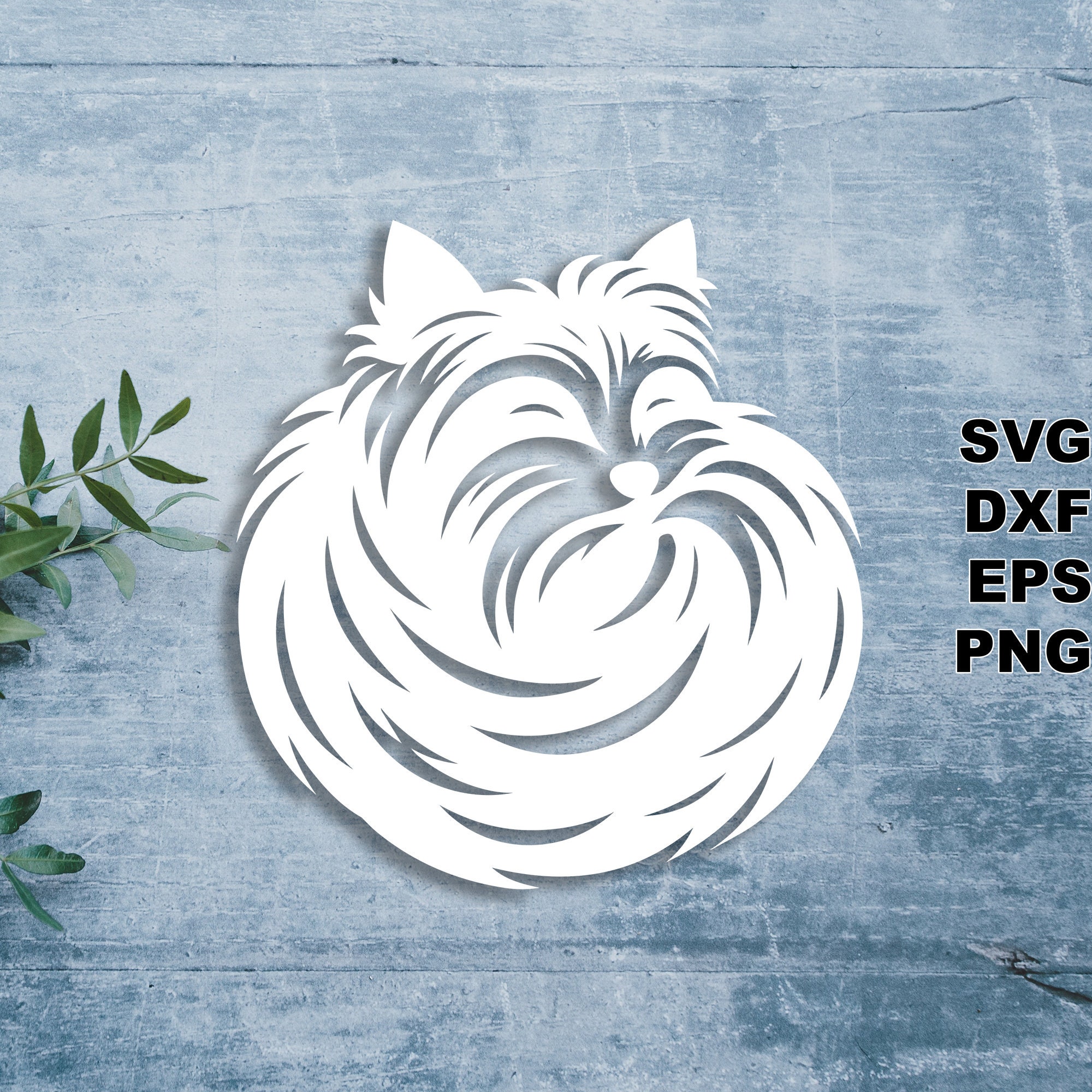 Yorkie SVG Cut Files (svg Dxf Png Eps) Silhouette & Cricut, Digital ...